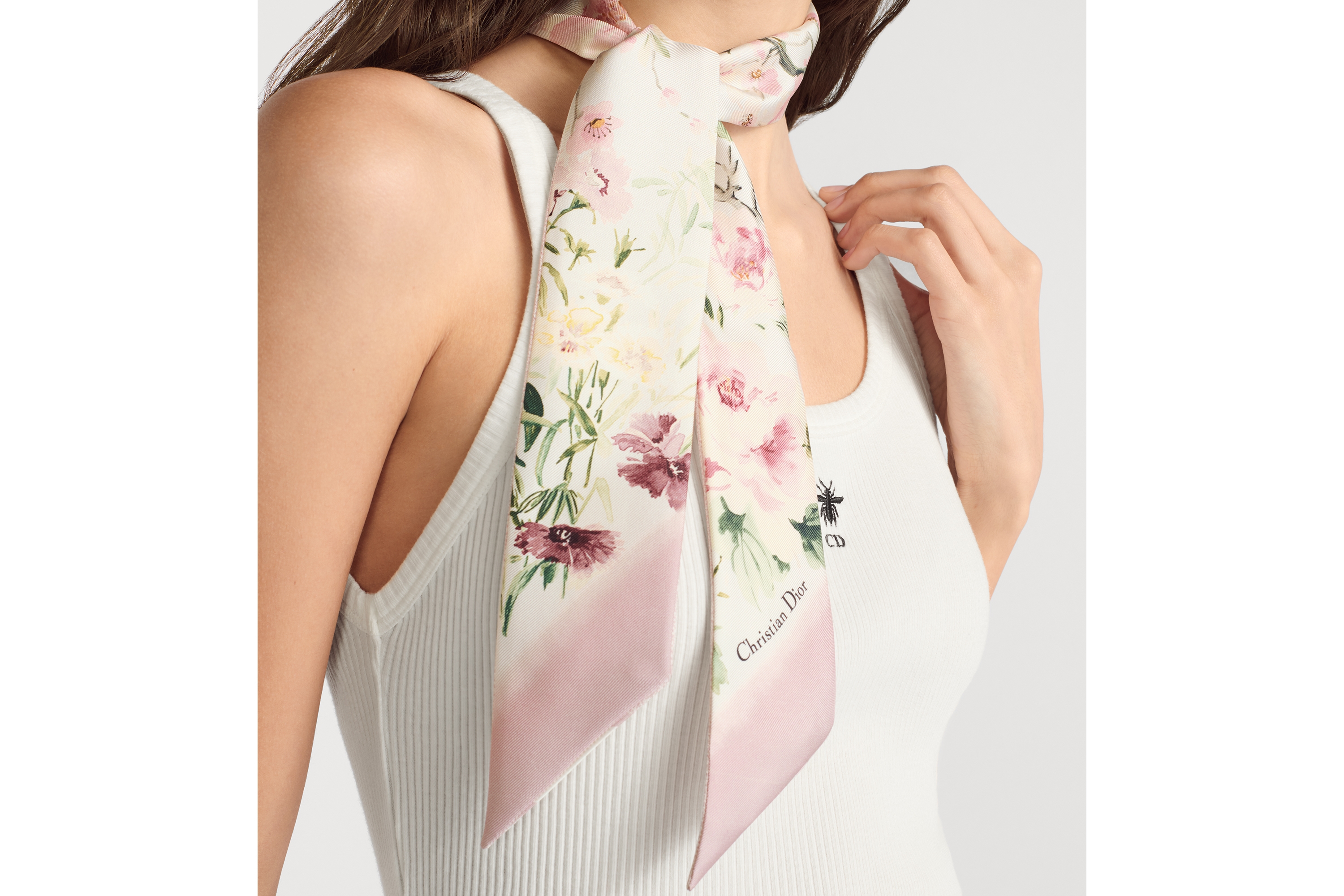 Dior Saisons Printemps-Été Mitzah Scarf Light Pink Multicolor Silk ...