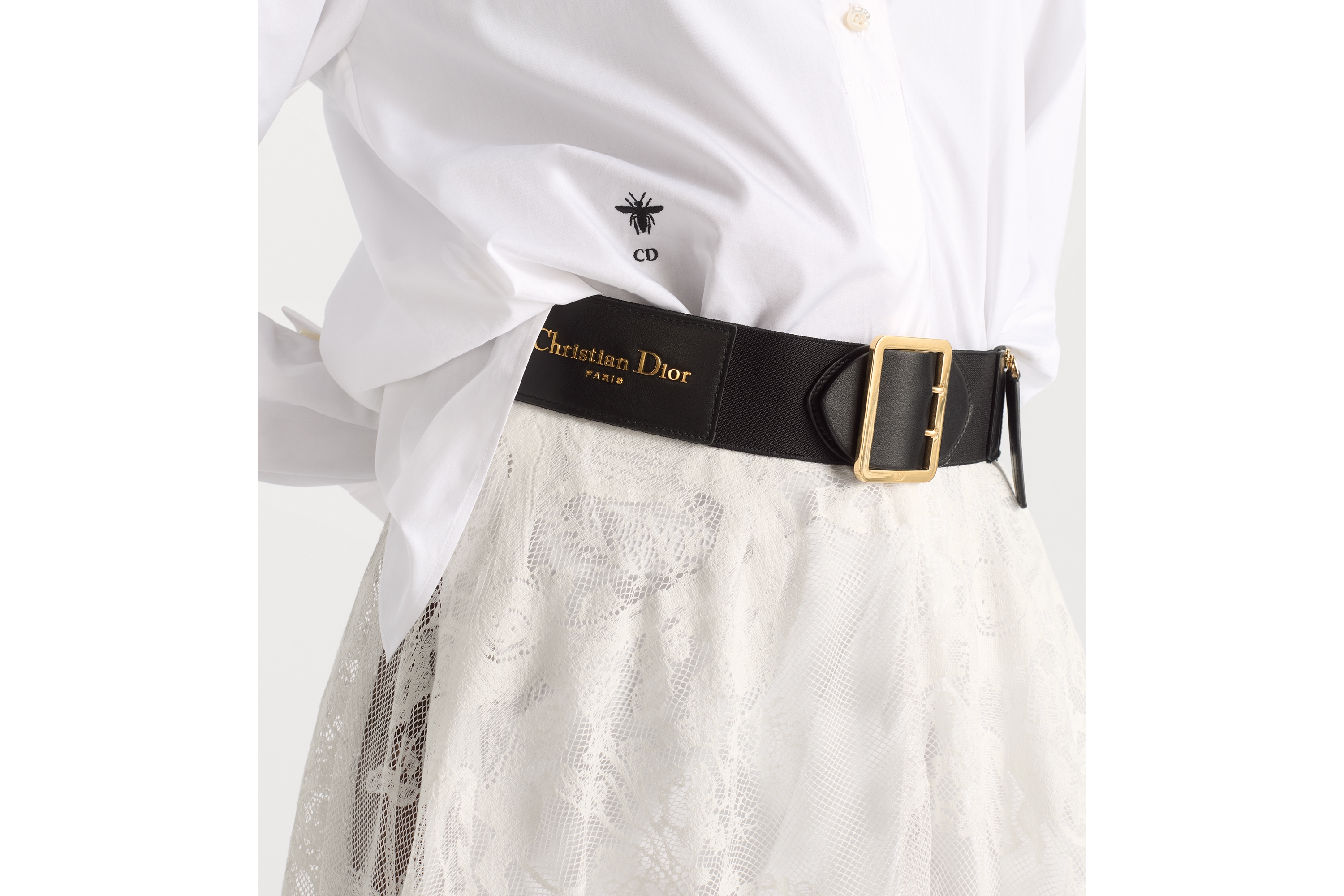 Dior Punk Belt Black Smooth Calfskin and Elastic Band, 50 MM | DIOR