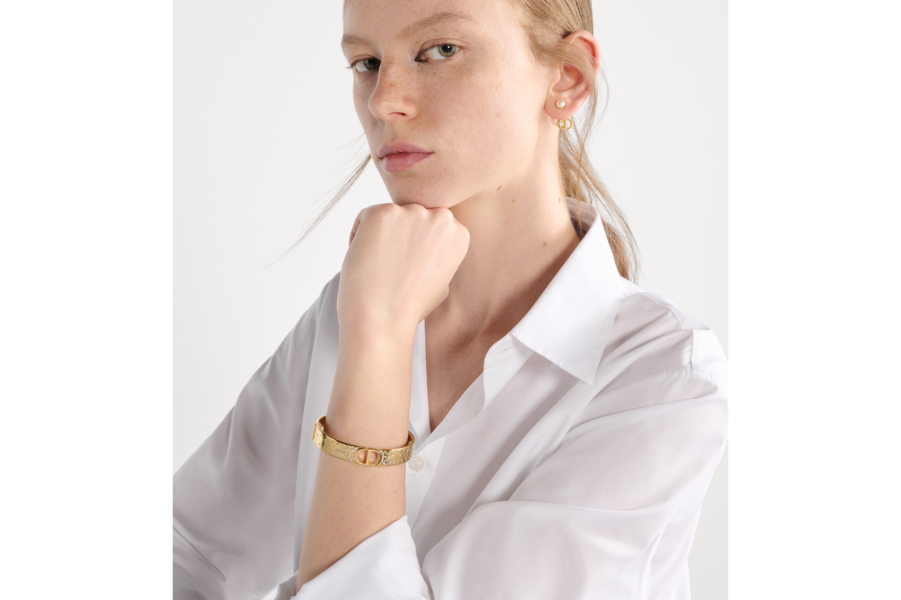 30 Montaigne Bangle Gold-Finish Metal and Silver-Tone Crystals | DIOR