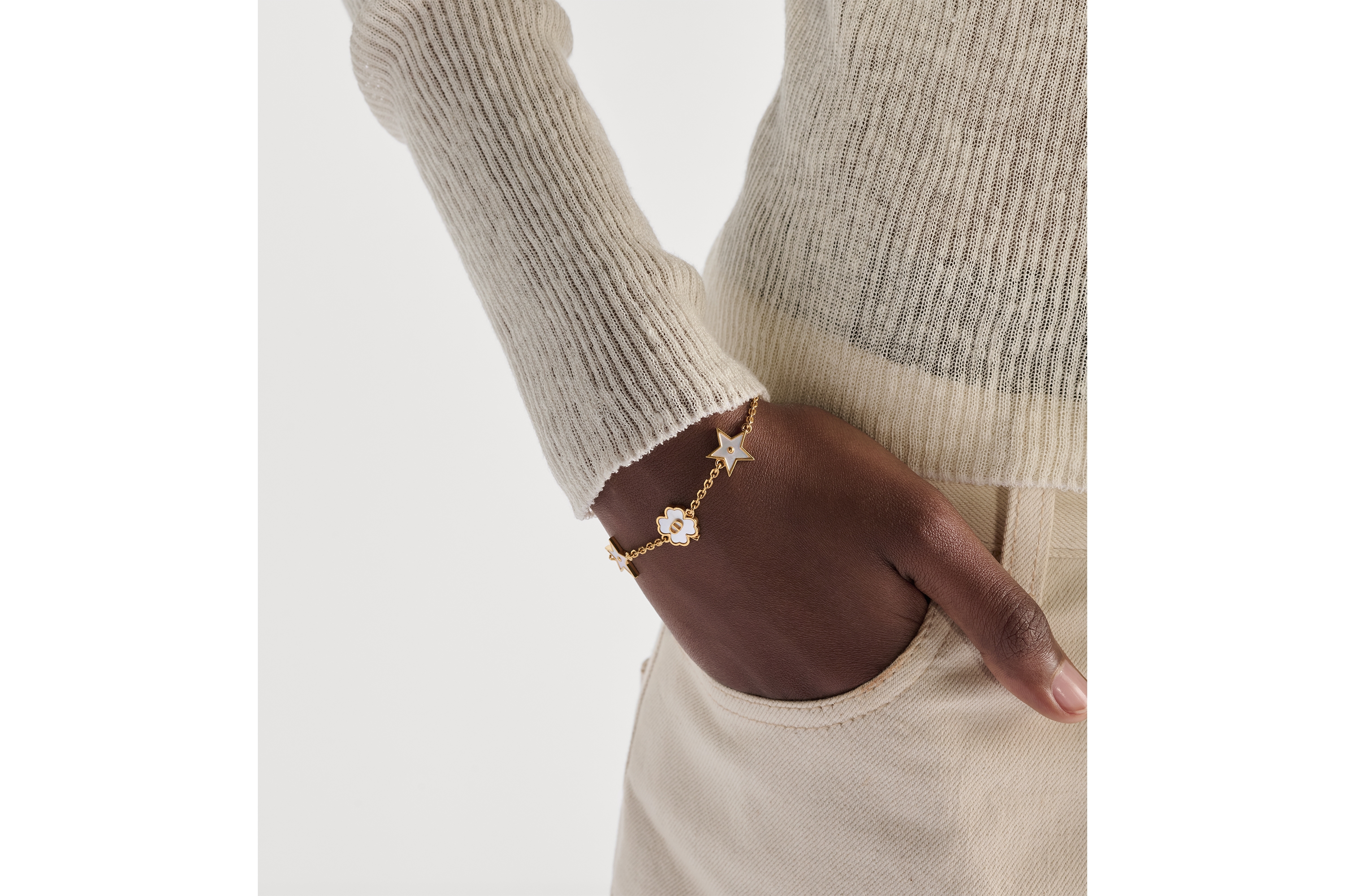 Dior Destiny Bracelet Gold-Finish Metal and Mother-of-Pearl | DIOR