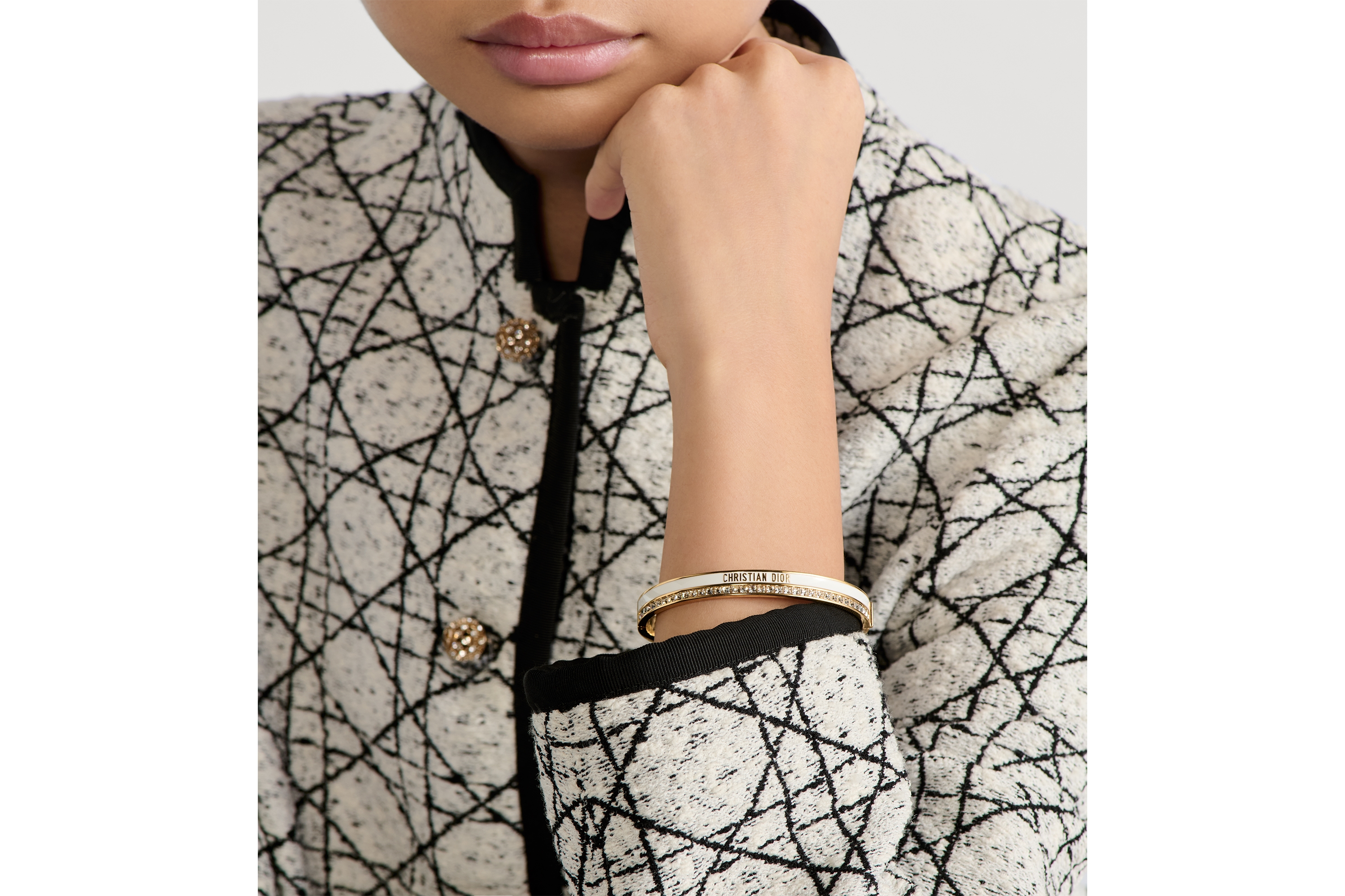 Dior Night Code Bangle Gold-Finish Metal, White Crystals and White ...