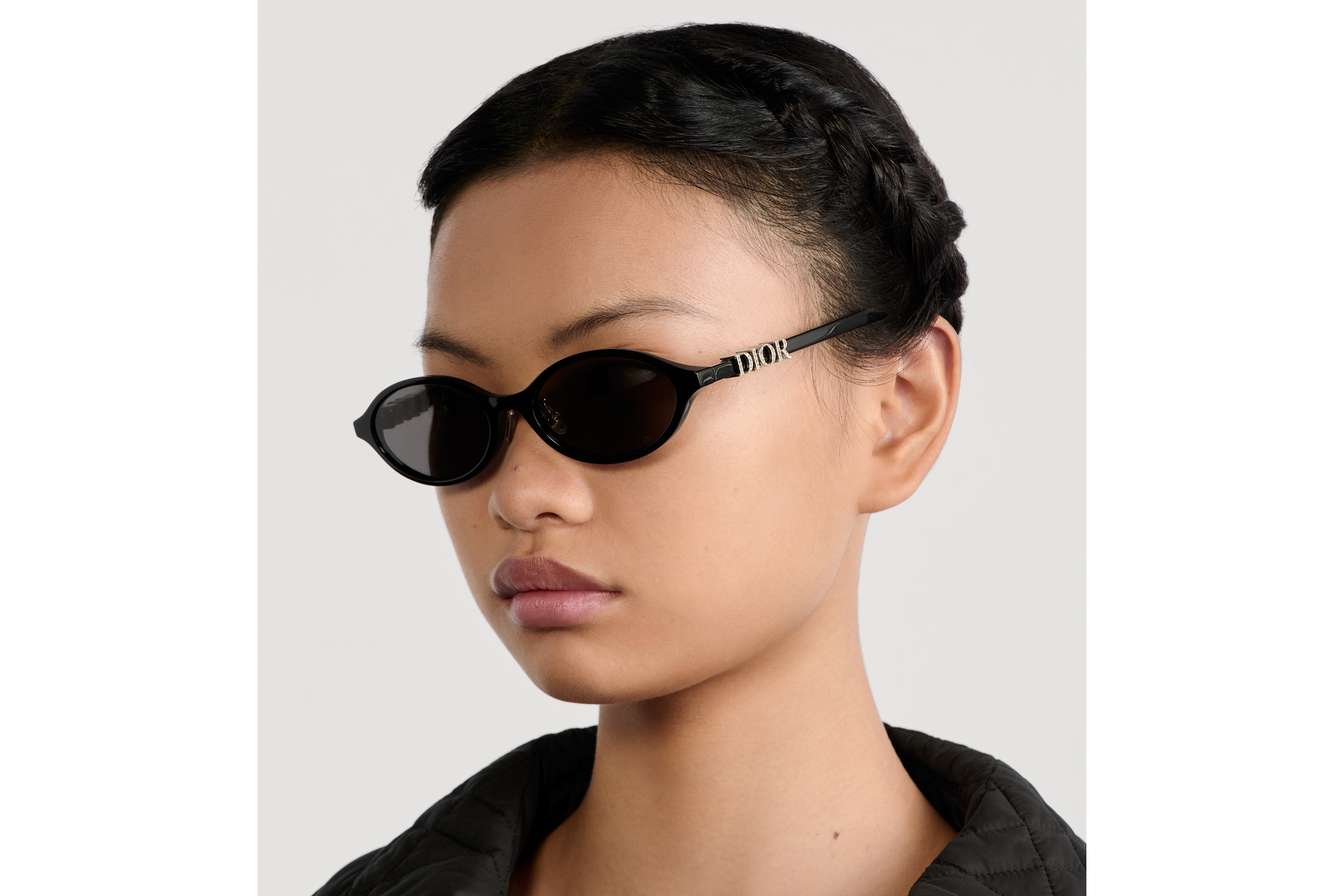 DiorTreasure R1F Glittery Black Oval Sunglasses | DIOR