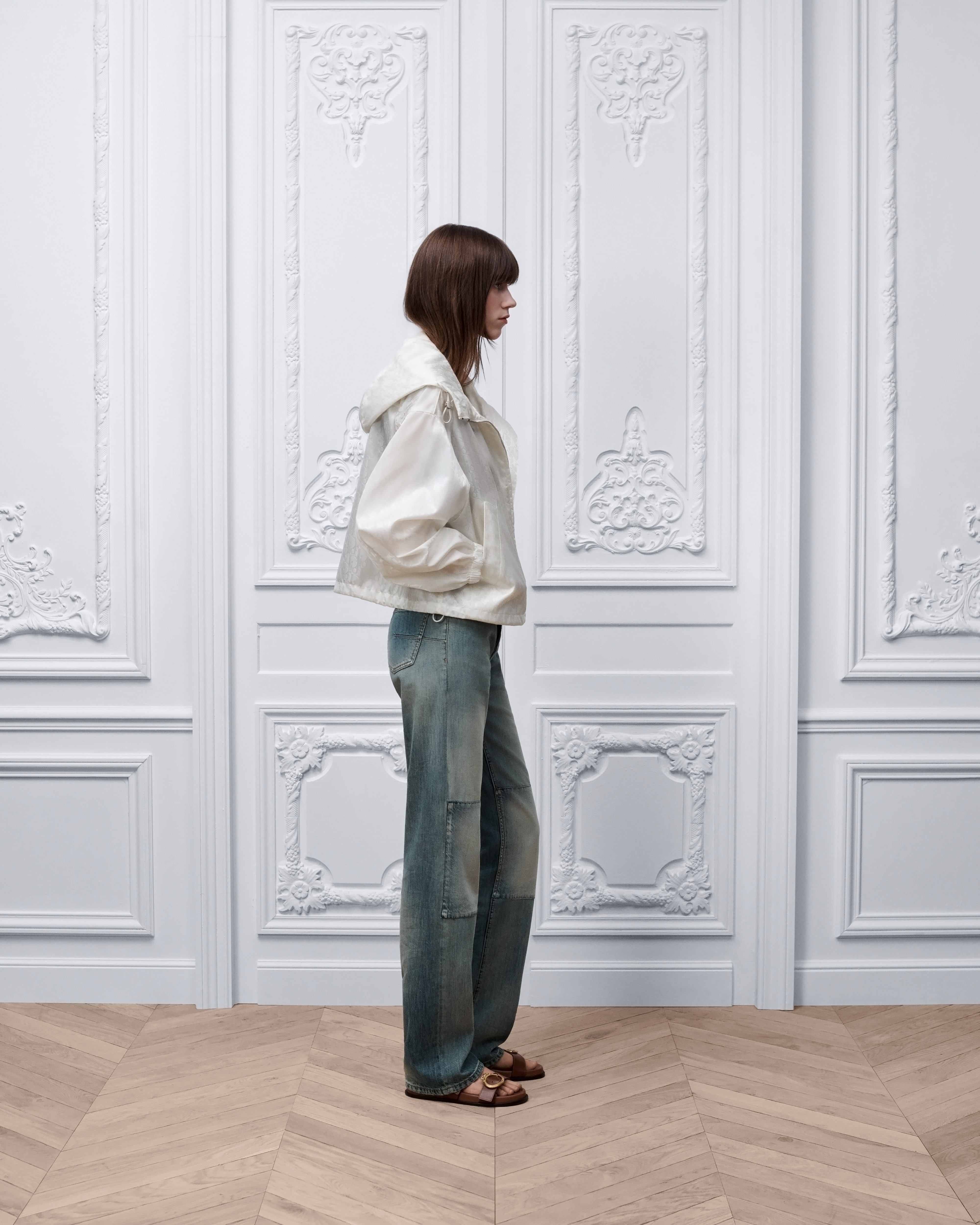 Zipped Jacket with Hood Ecru Dior Oblique Technical Fabric | DIOR