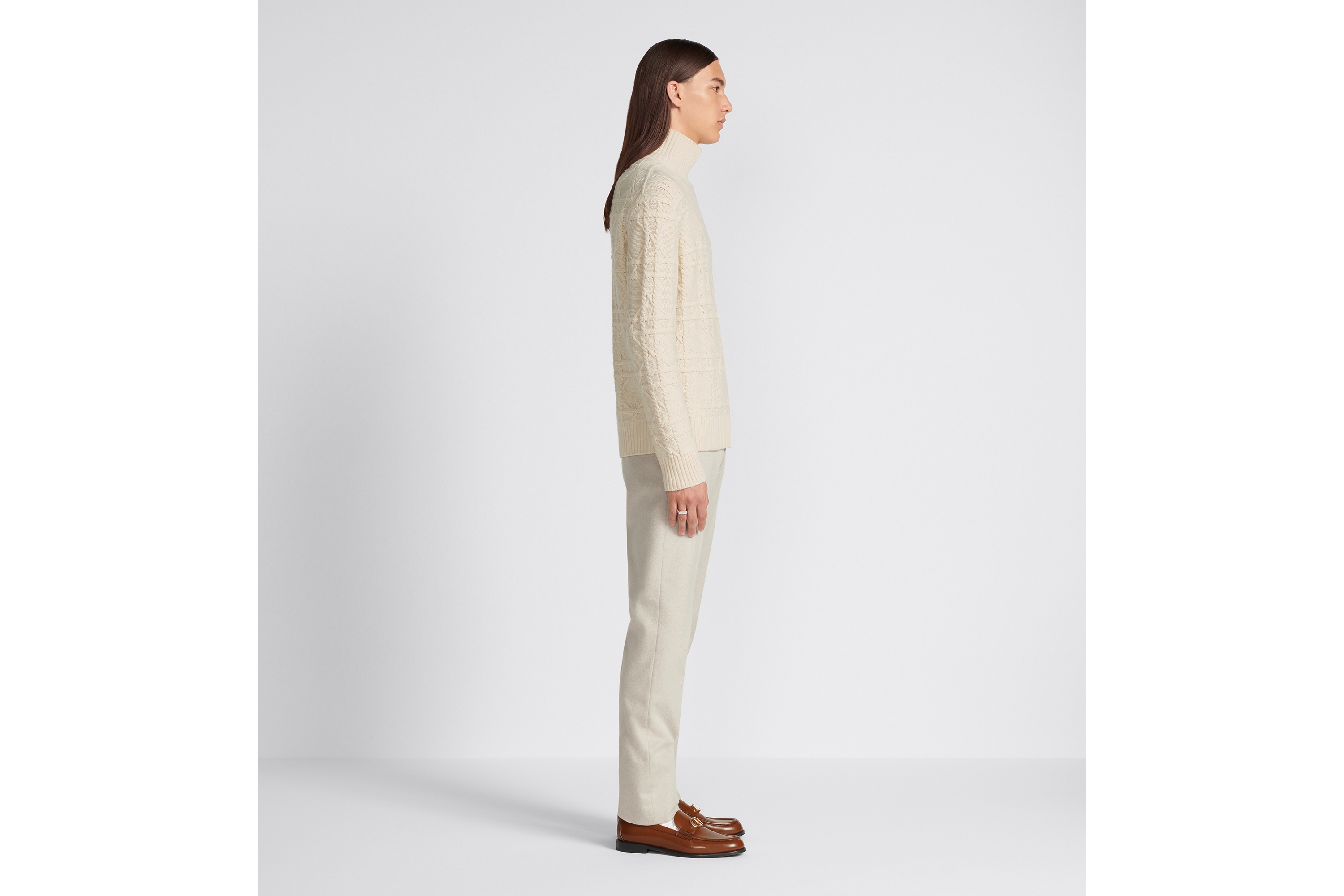 Dior Icons Pants Beige Cashmere and Mink Flannel | DIOR