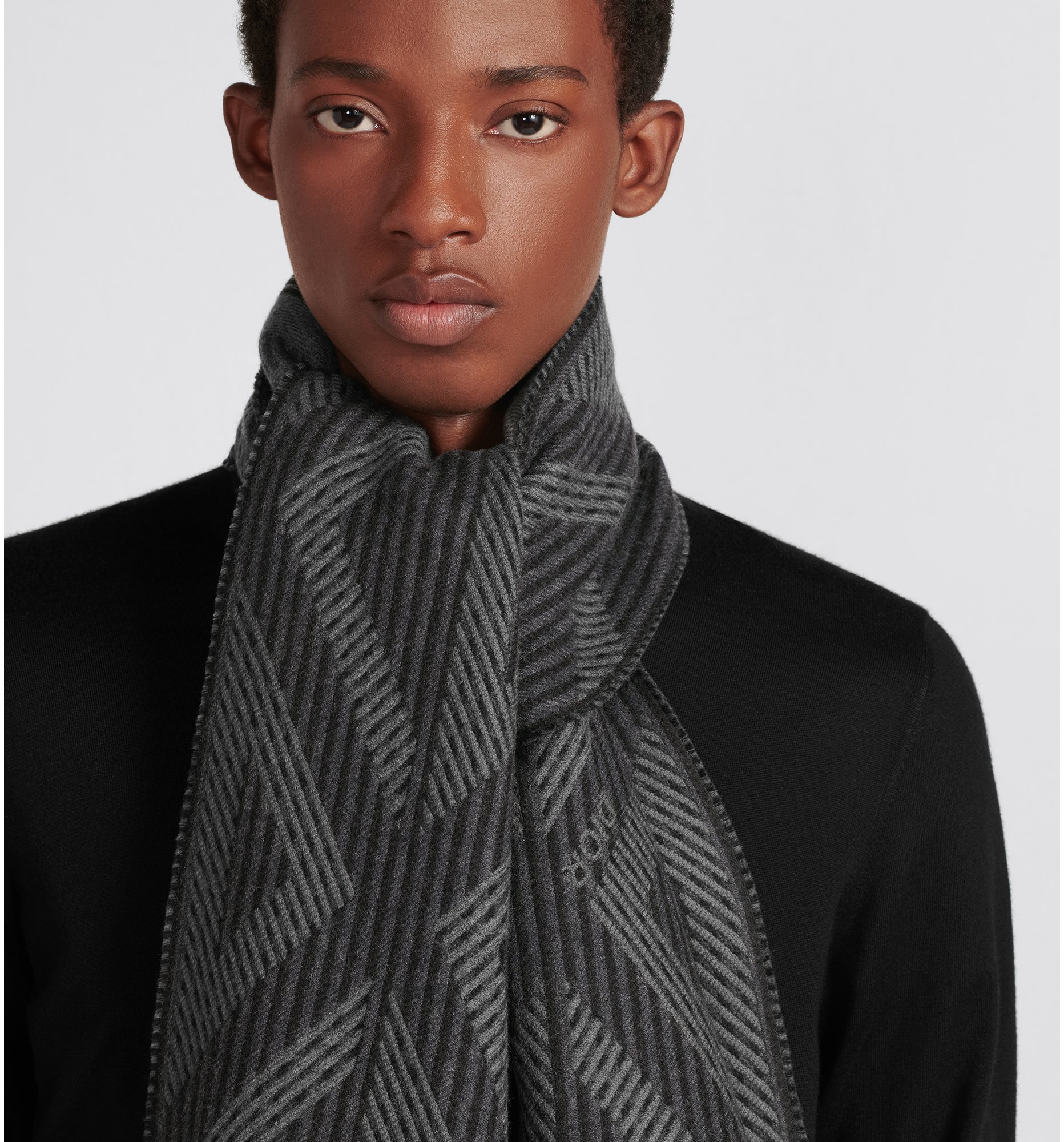 CD Diamond Scarf Black Wool | DIOR