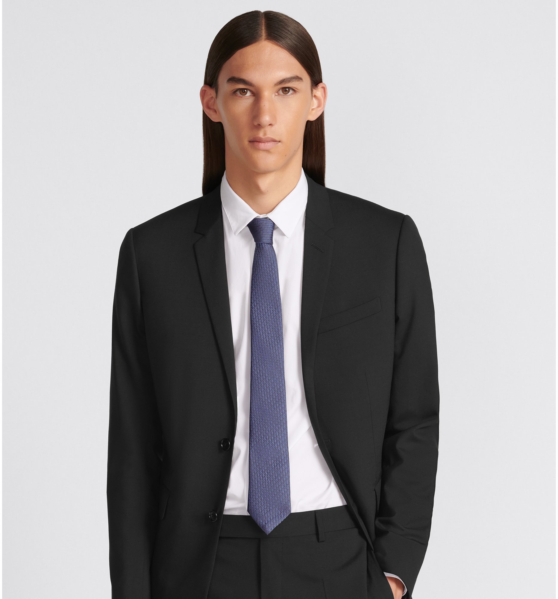 Dior Oblique-stropdas Blauwe zijde | DIOR