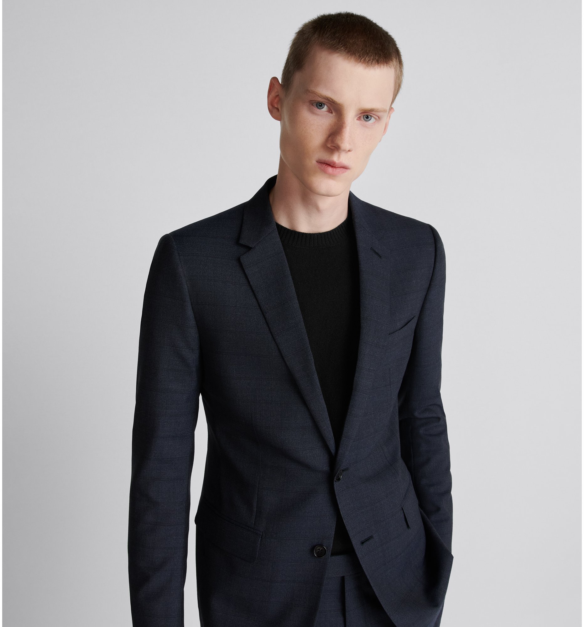 Classic Suit Blue Checkered Wool | DIOR