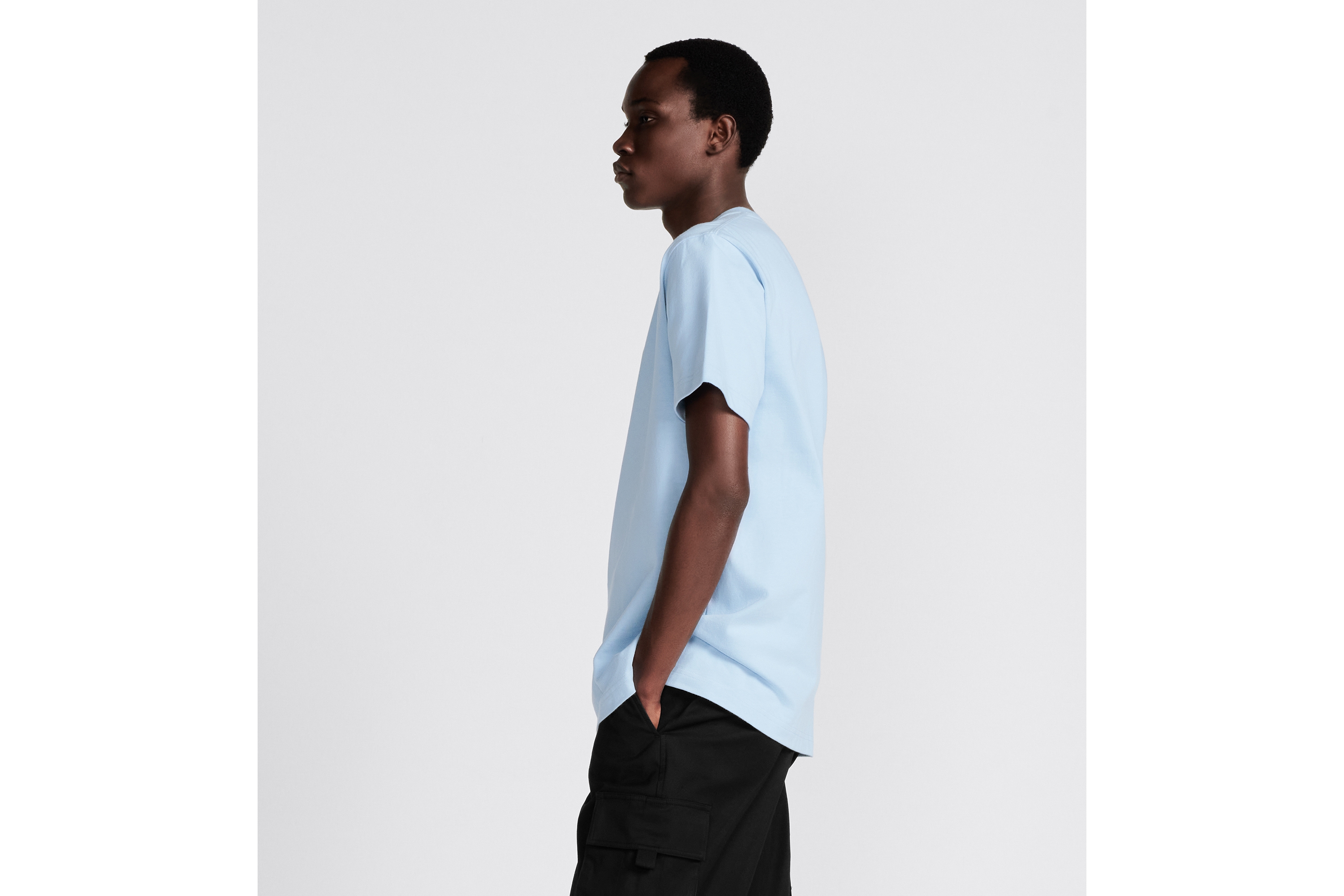 Christian Dior Couture Relaxed-Fit T-Shirt Blue Cotton Jersey | DIOR