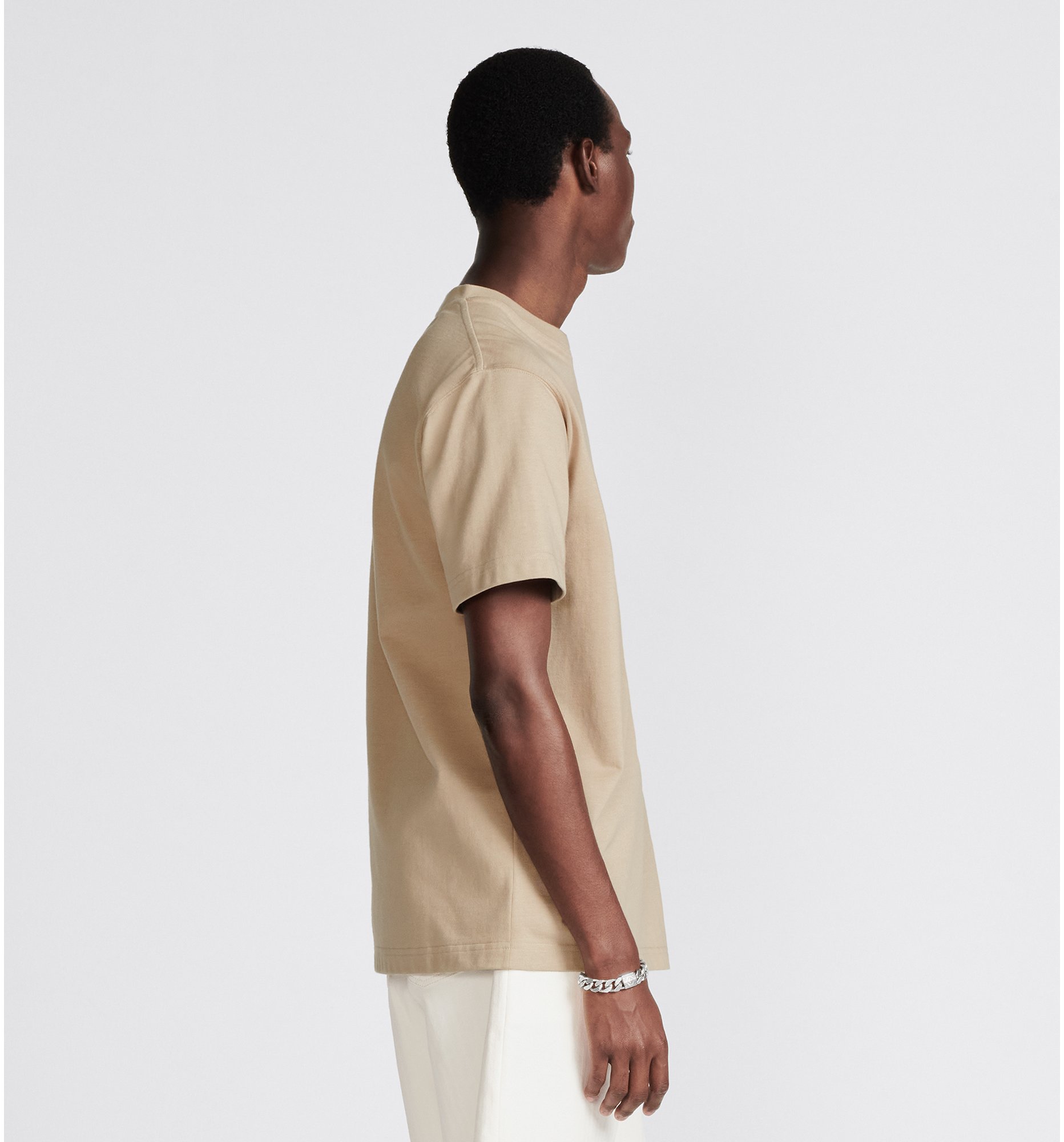 CD Icon T-Shirt, Relaxed Fit Beige Cotton Jersey | DIOR