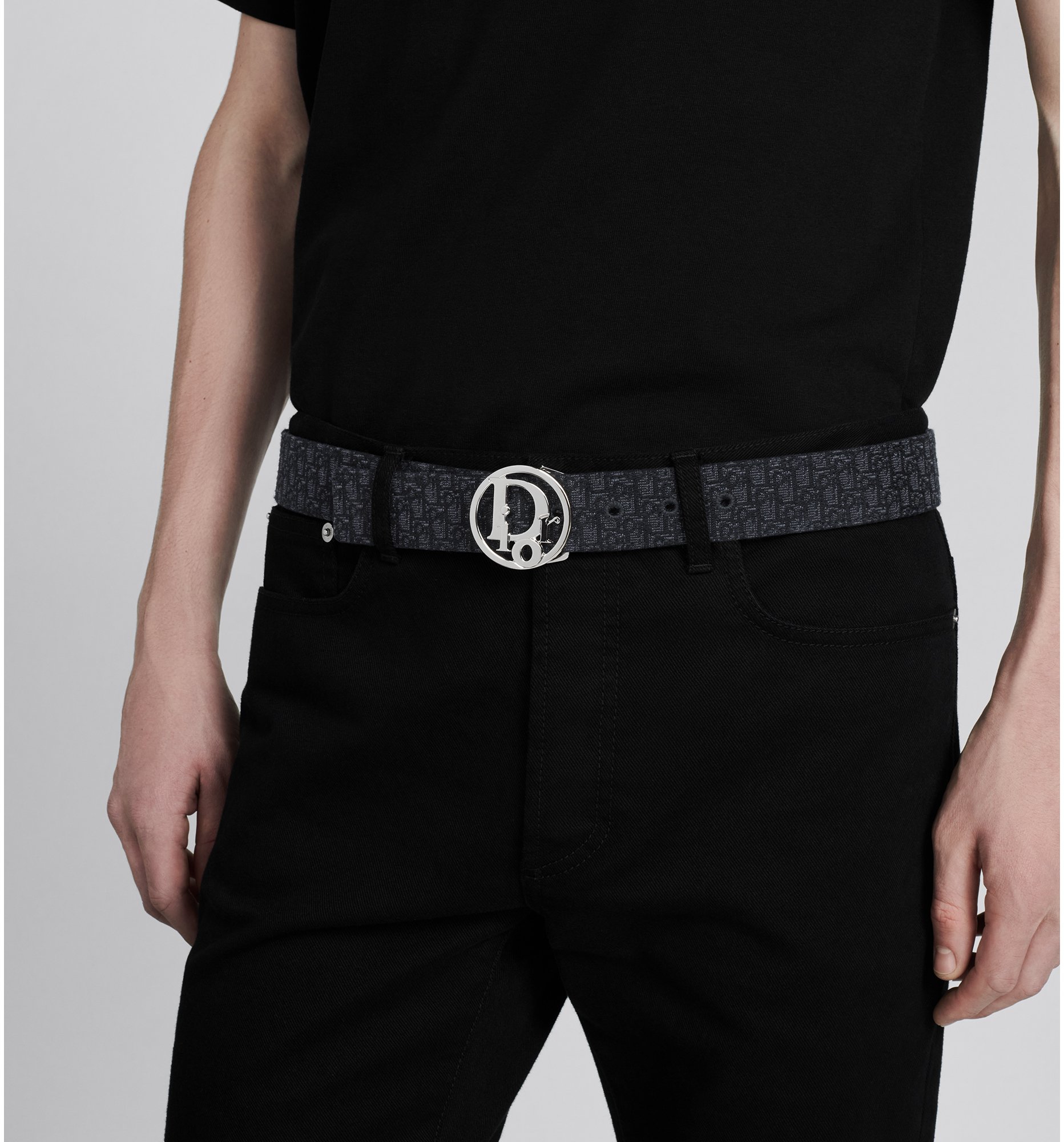 Reversible Belt Strap Black Micro Dior Oblique Jacquard and Black ...