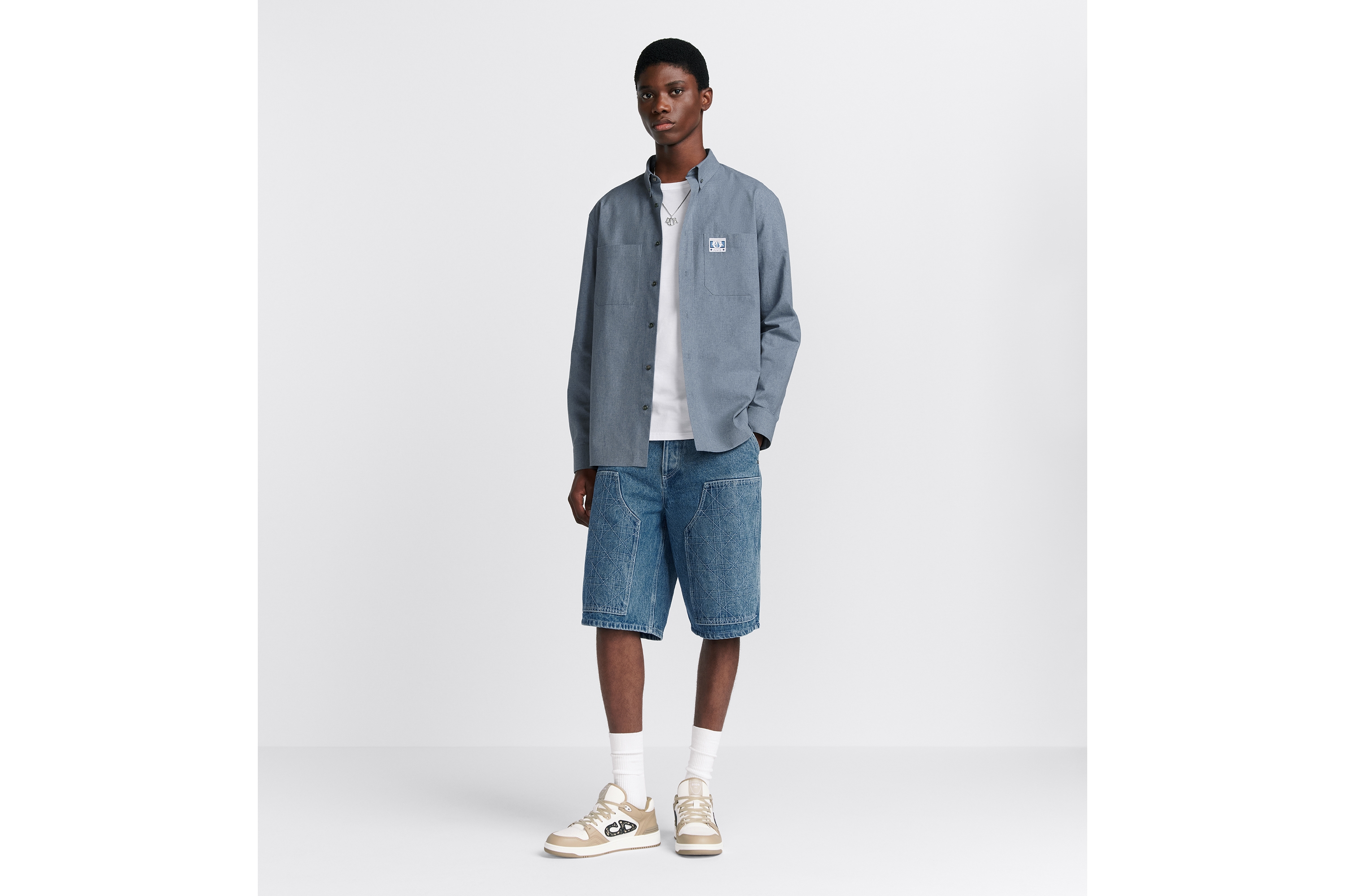 Dior Charm Shirt Blue Cotton Chambray | DIOR