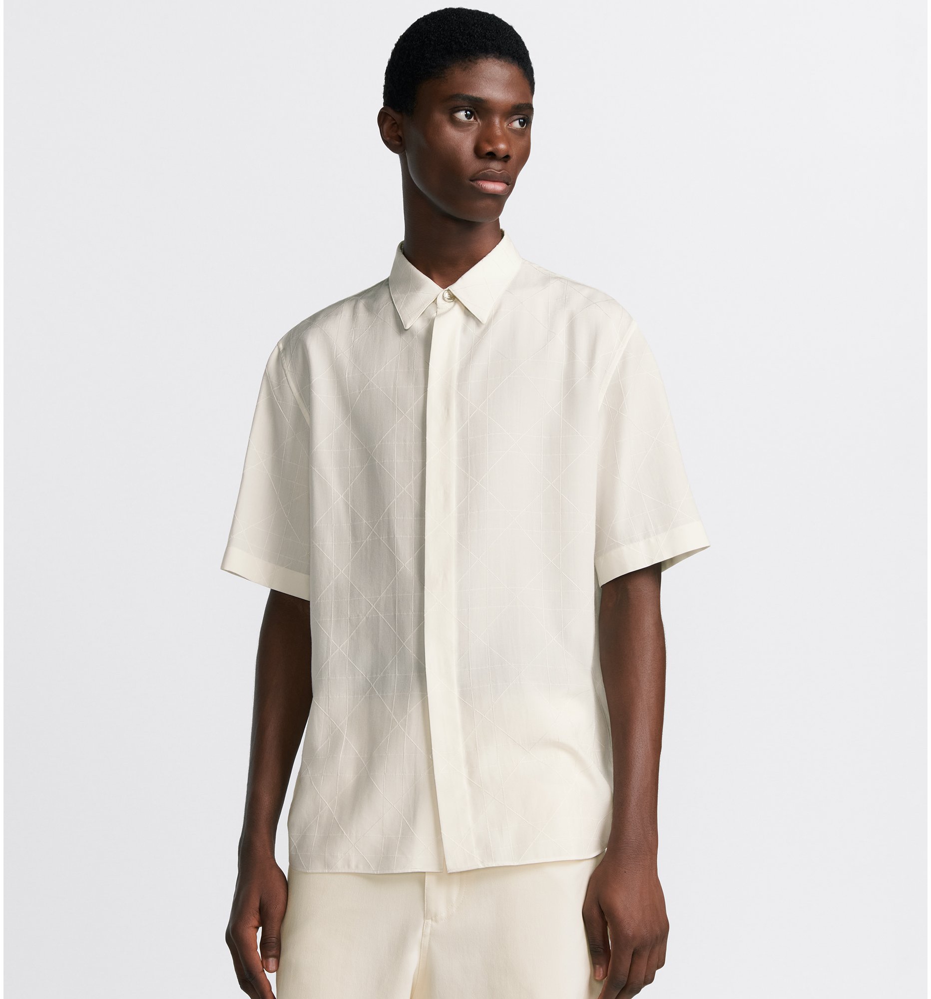 Dior Icons Short-Sleeved Shirt White Silk Blend | DIOR