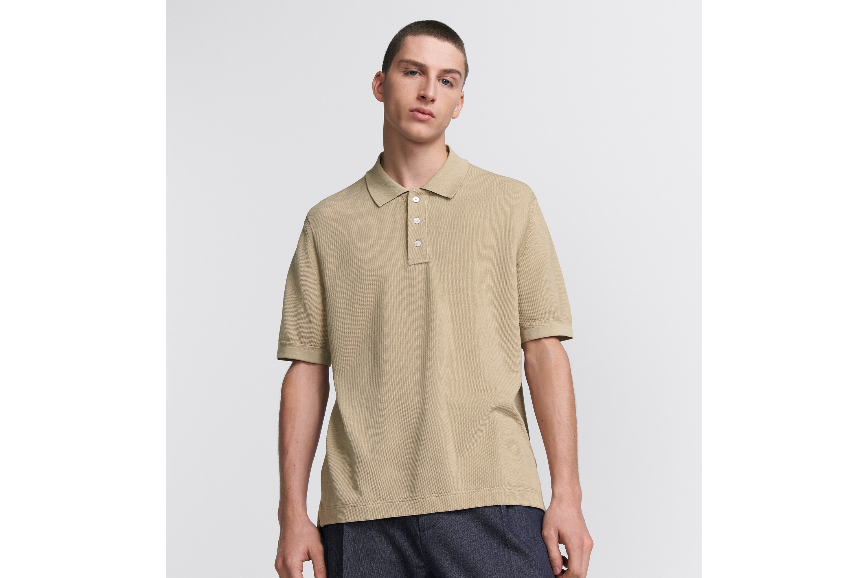 Dior Icons Polo Shirt Beige Cotton and Silk Piqué | DIOR