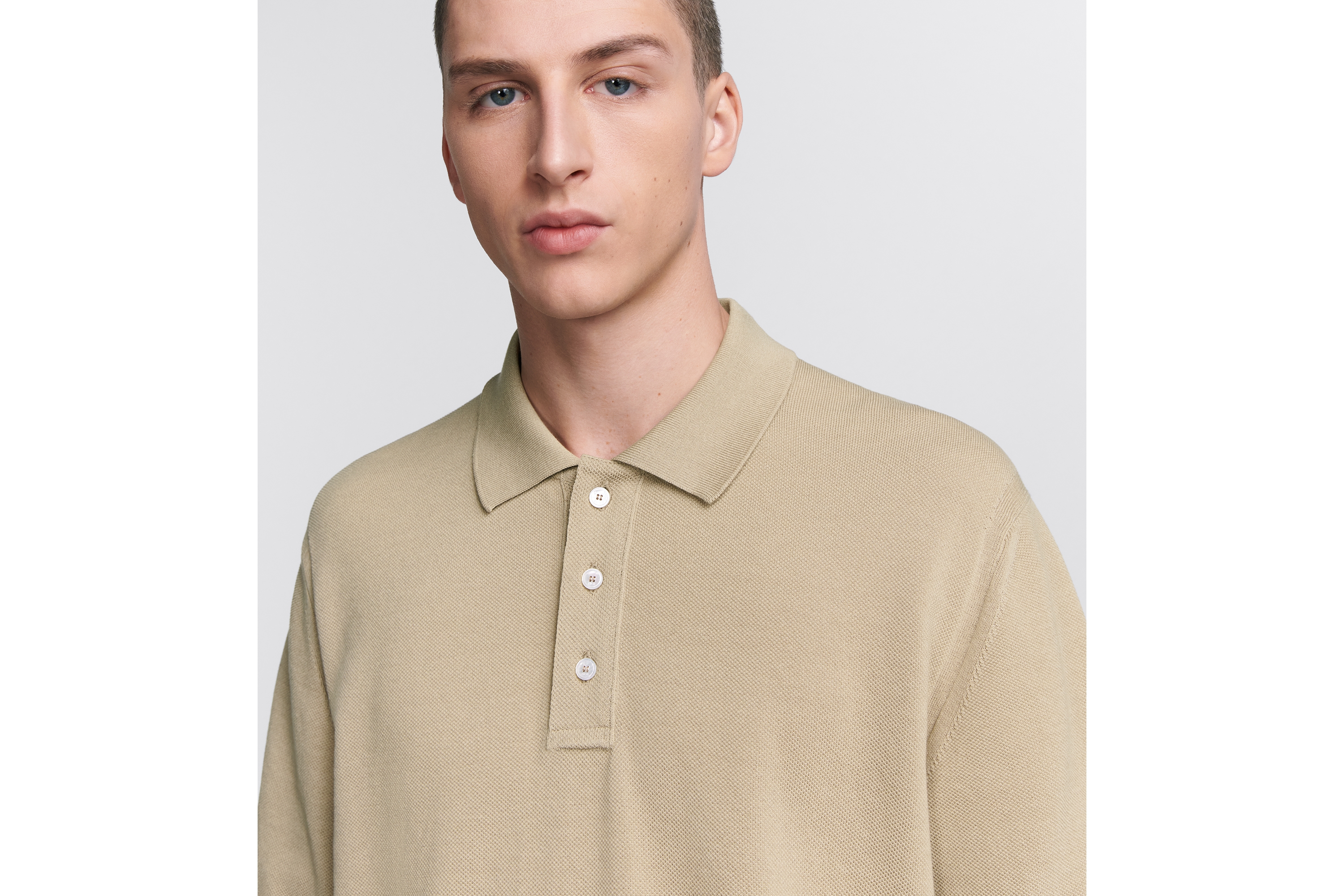 Dior Icons Polo Shirt Beige Cotton and Silk Piqué | DIOR