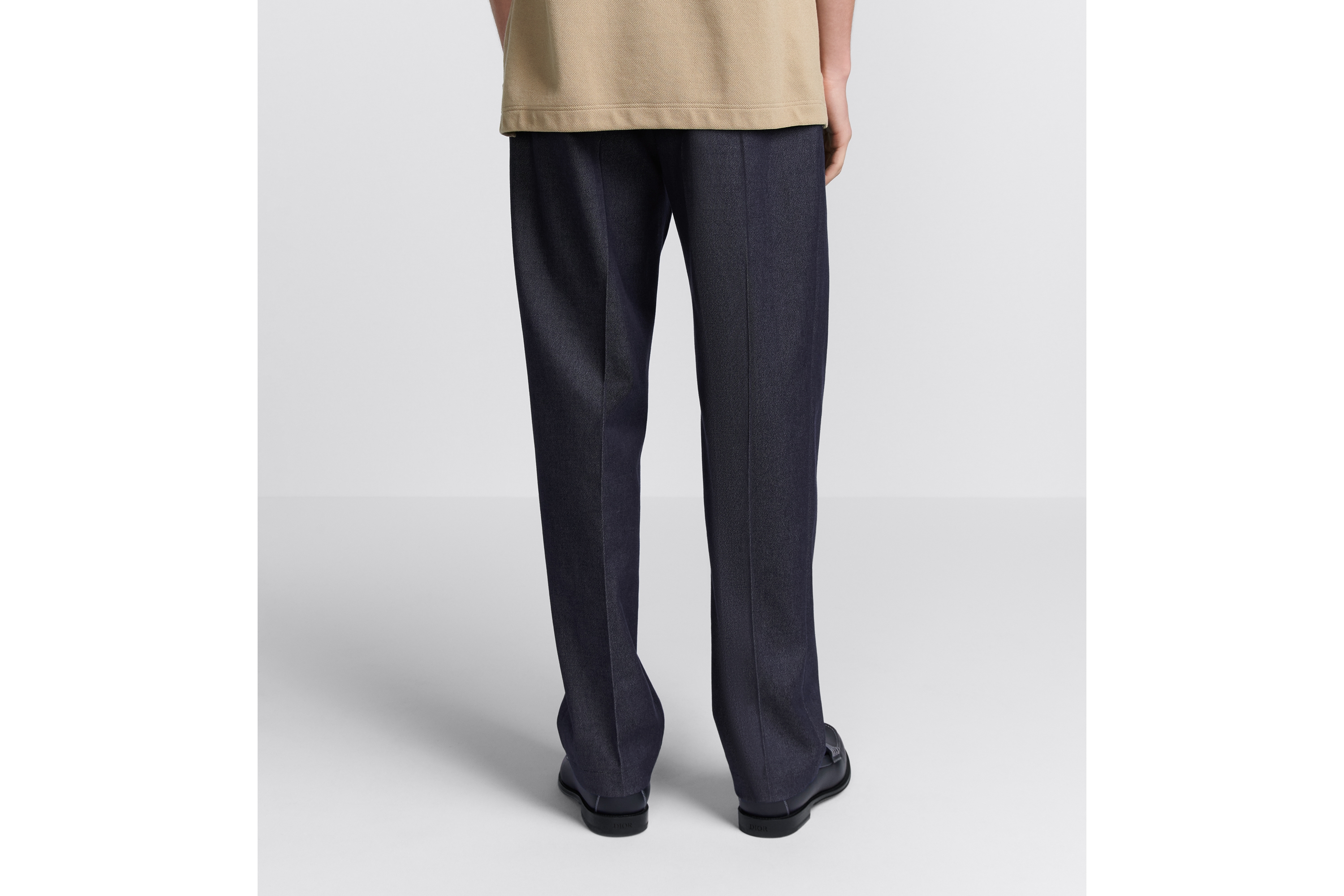 Dior Icons Pants Blue Denim-Effect Cotton and Cashmere Blend | DIOR
