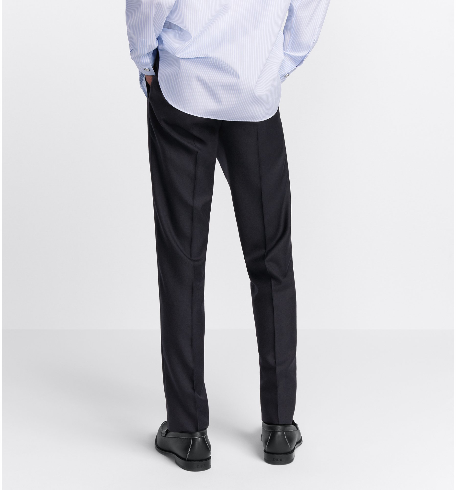 Dior Icons Pants Blue Cashmere and Silk Twill | DIOR