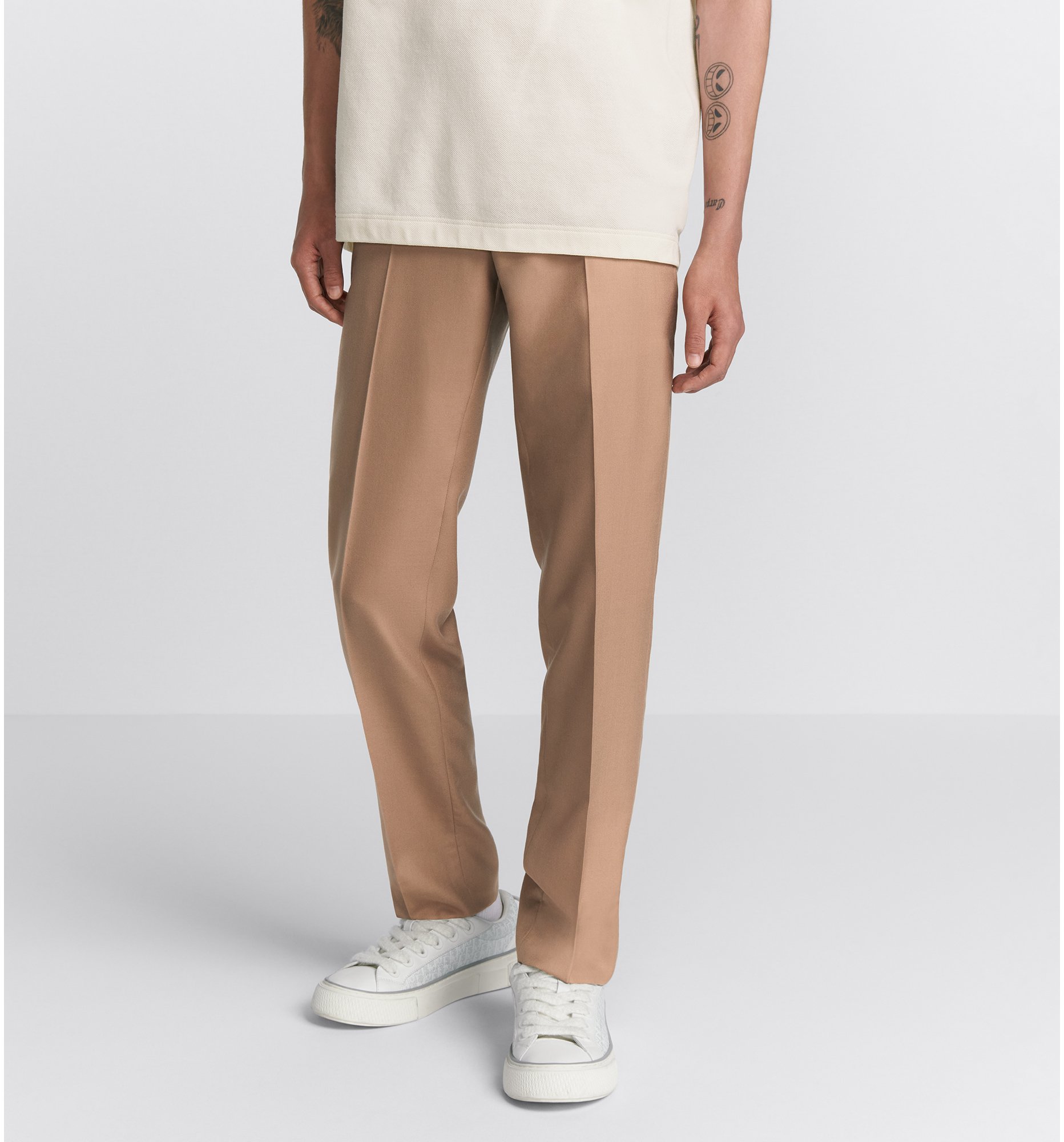 Dior Icons Pants Beige Cashmere and Silk Twill | DIOR