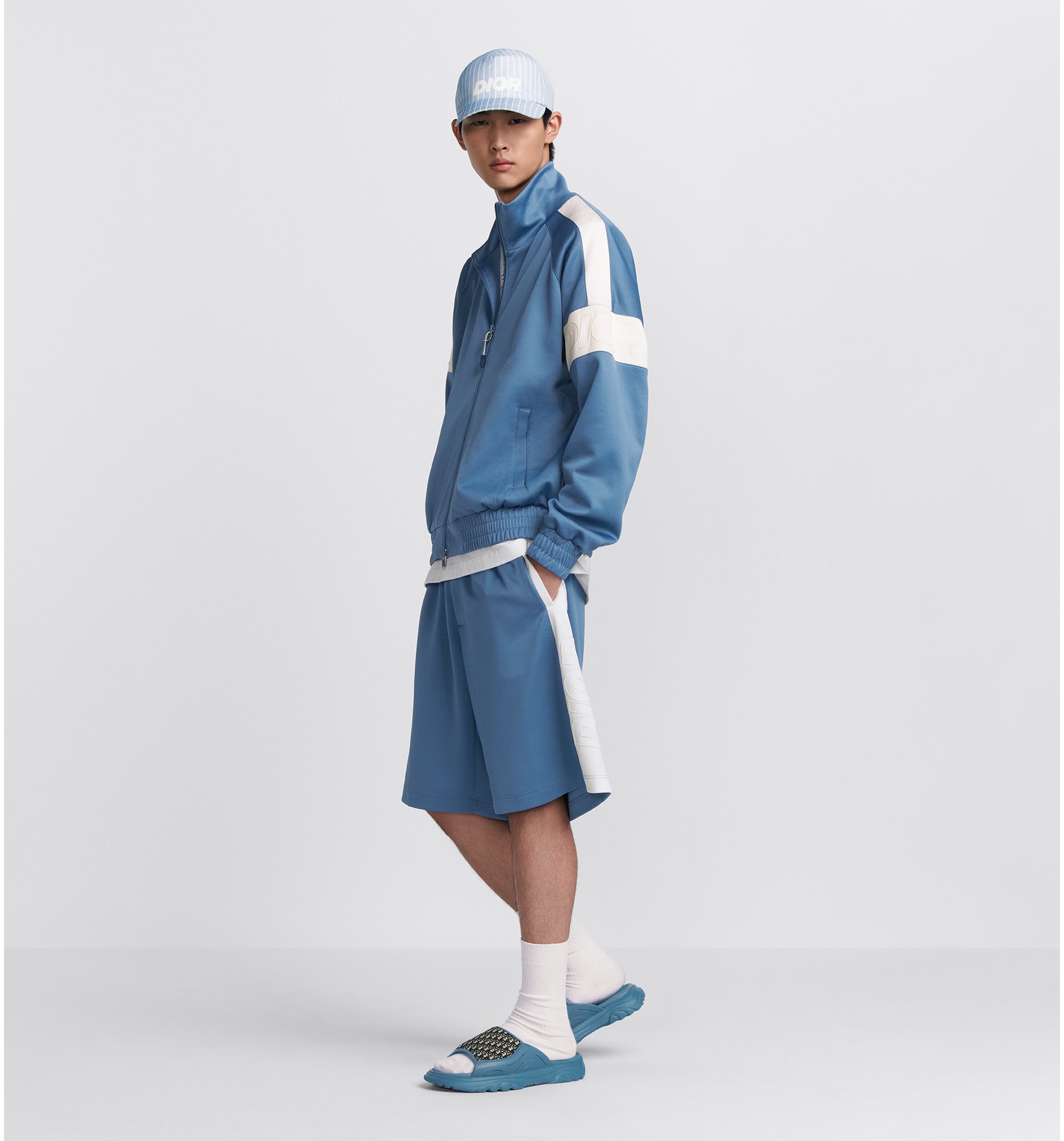 DIOR AND PARLEY Zipped Track Jacket Blue and White Parley Ocean Plastic ...