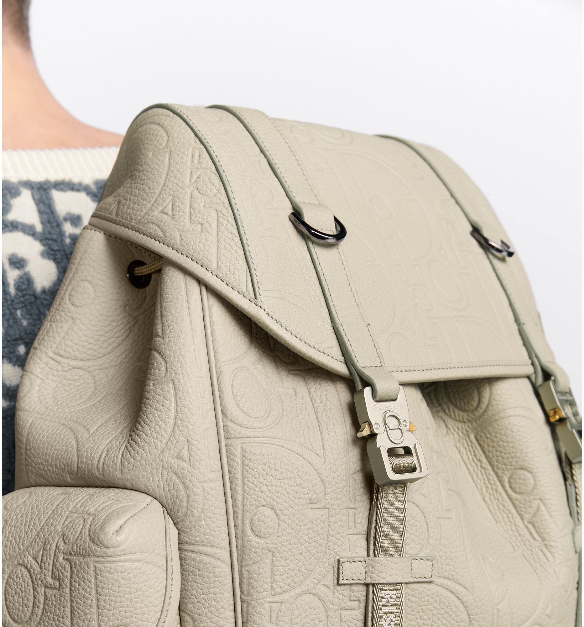 Dior Hit the Road Backpack with Flap Beige Dior Gravity Leather and ...