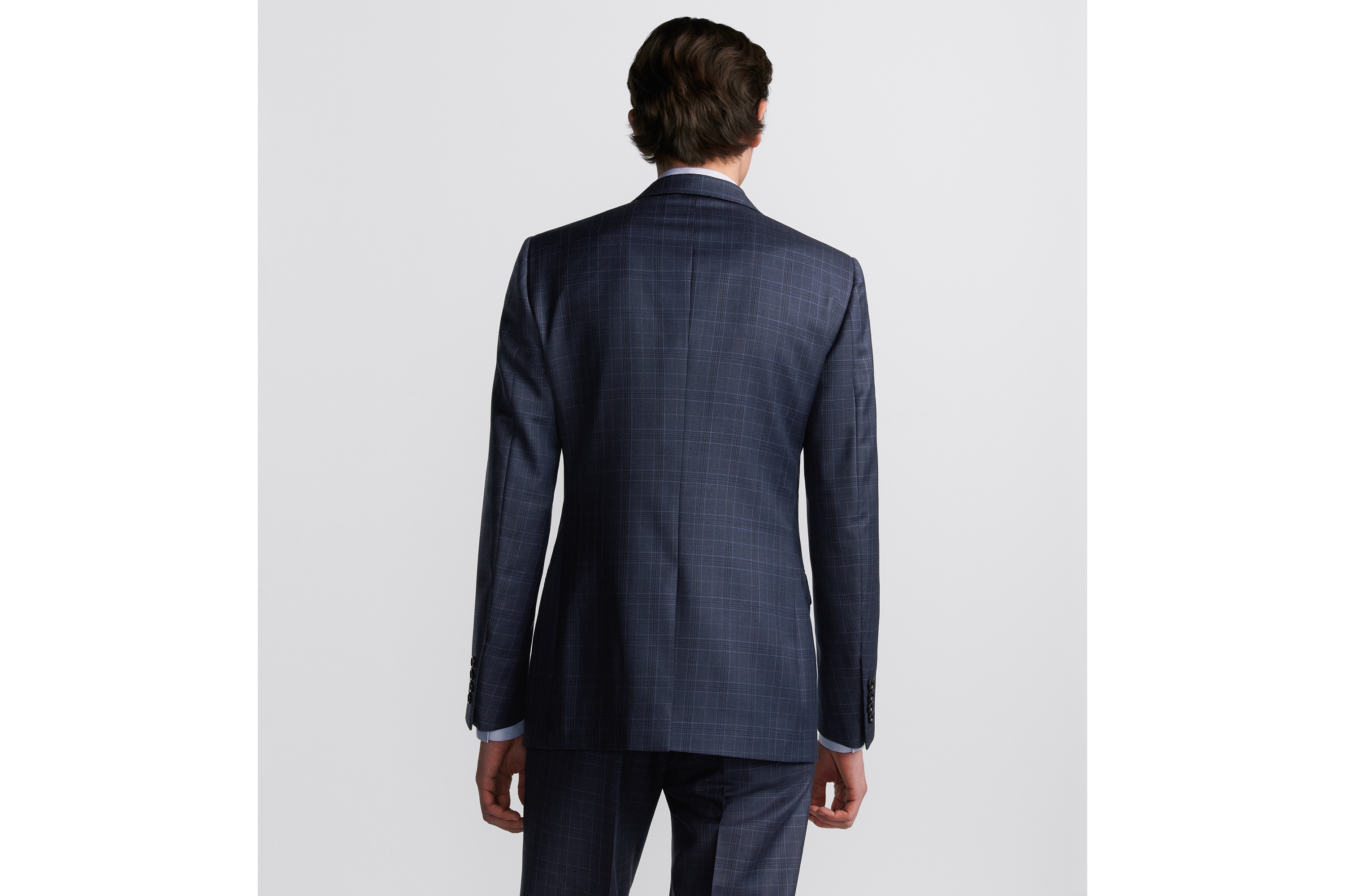 Classic Suit Blue Checkered Virgin Wool | DIOR