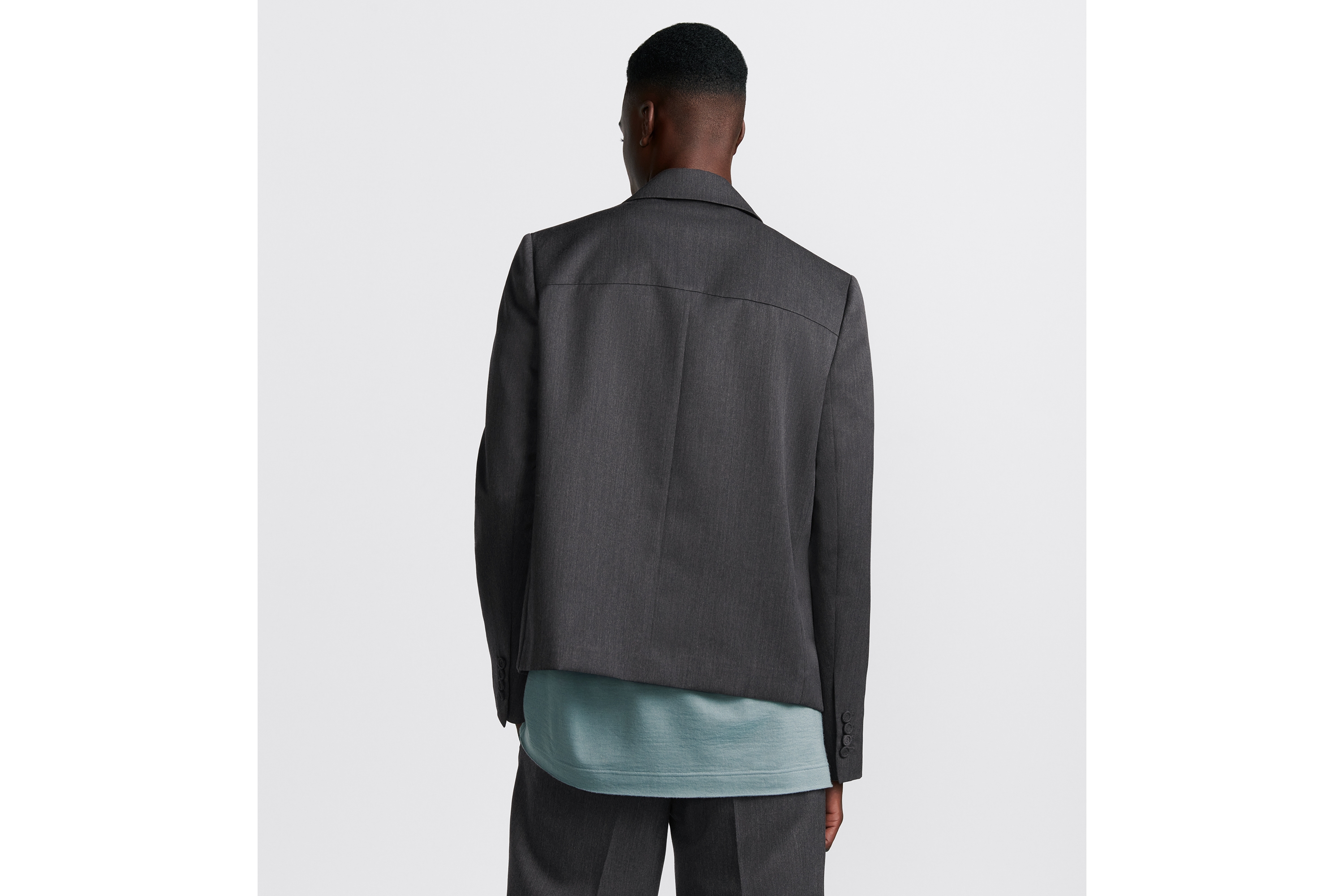 Classic Zip Jacket Gray Wool-Blend Twill | DIOR