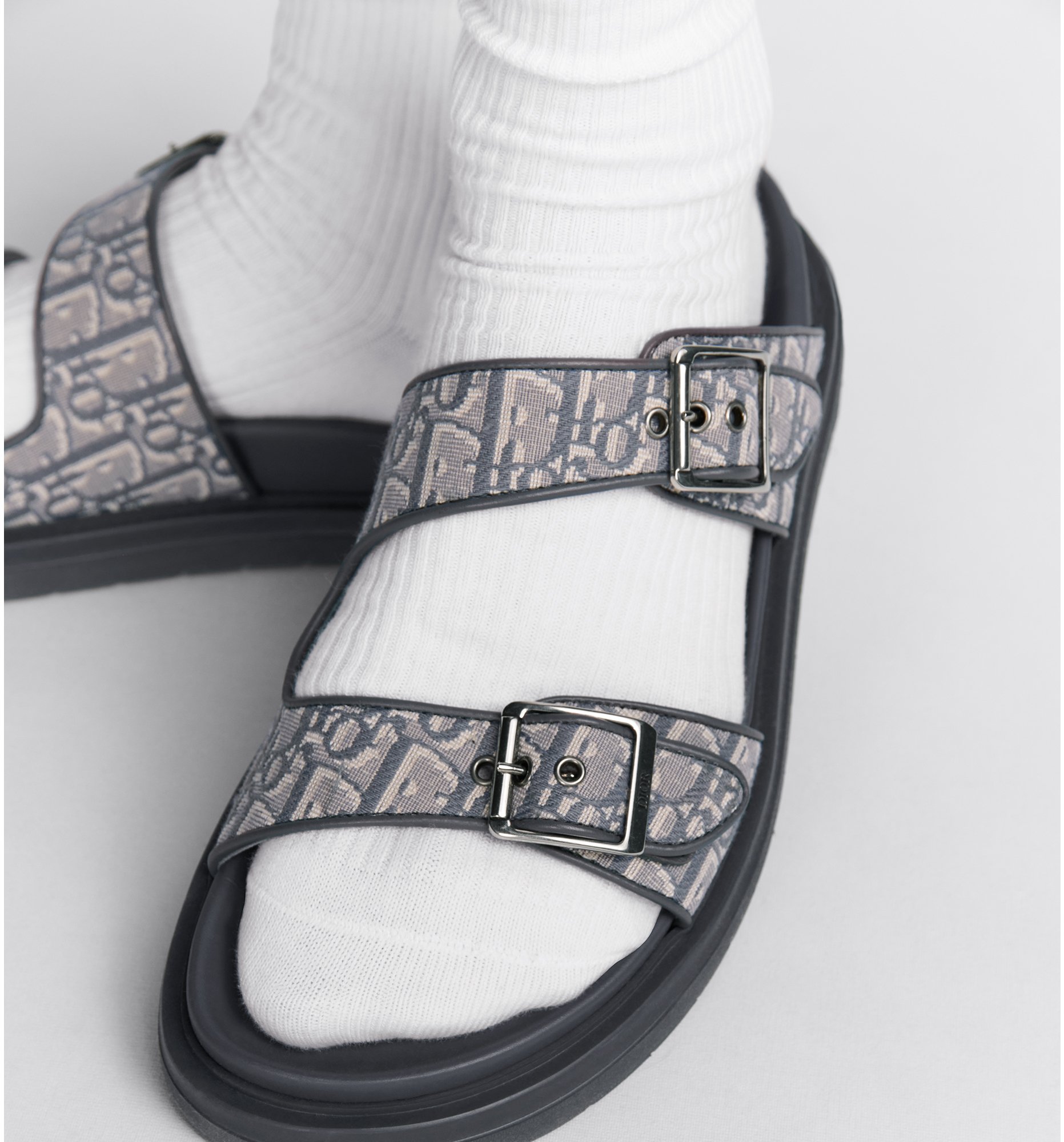 Dior Aqua Sandal Deep Gray Dior Oblique Jacquard | DIOR