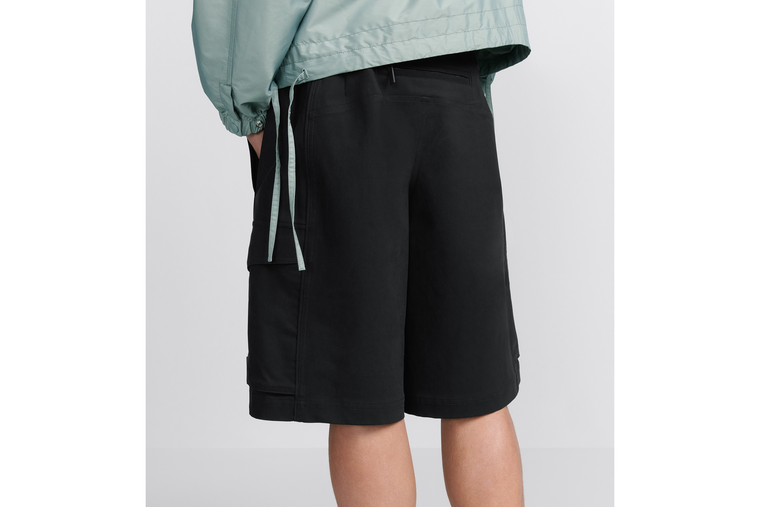 Cargo Bermuda Shorts Black Emerized Cotton Blend | DIOR