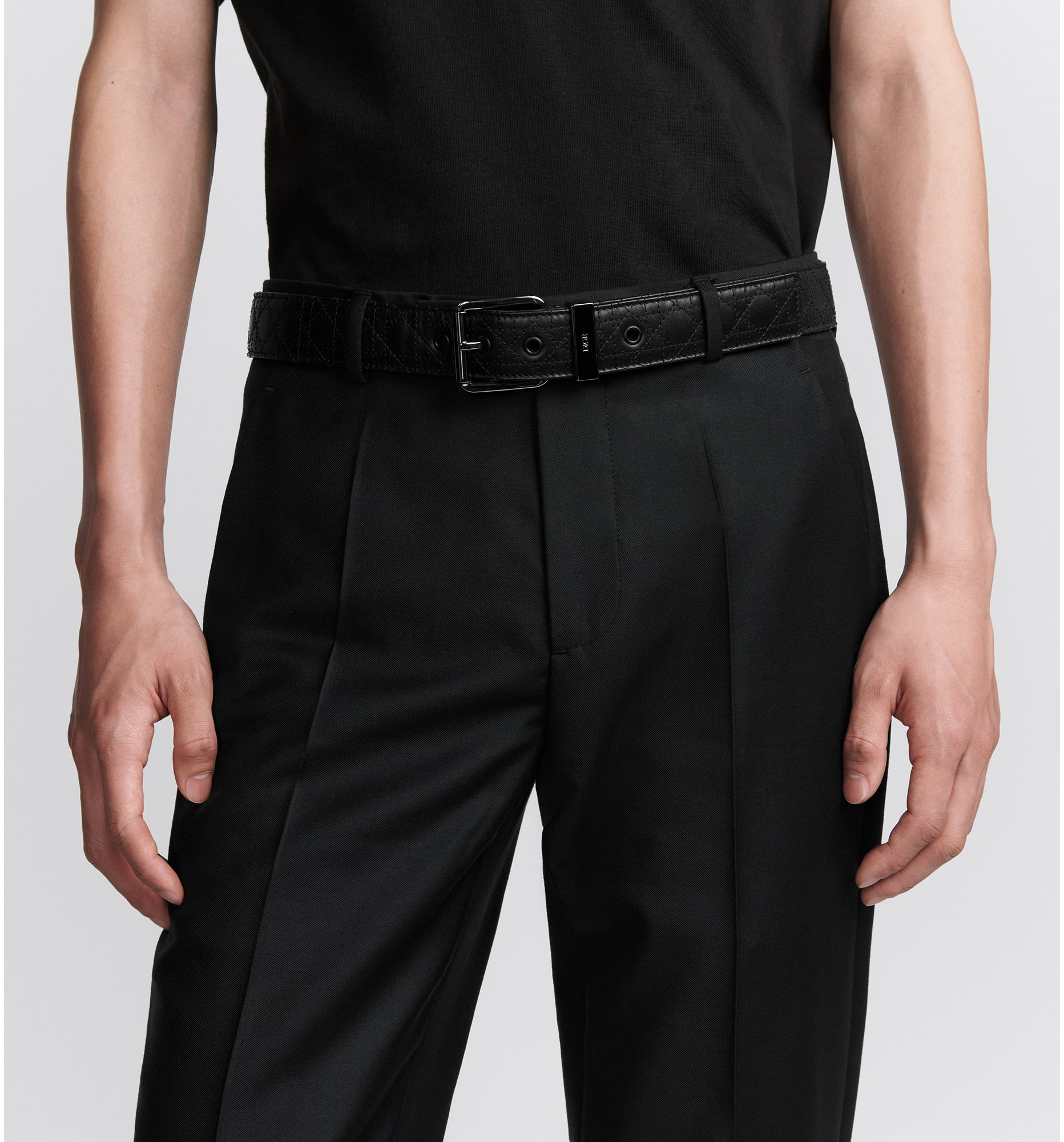 Belt Black Cannage Kumo Leather, 35 MM | DIOR