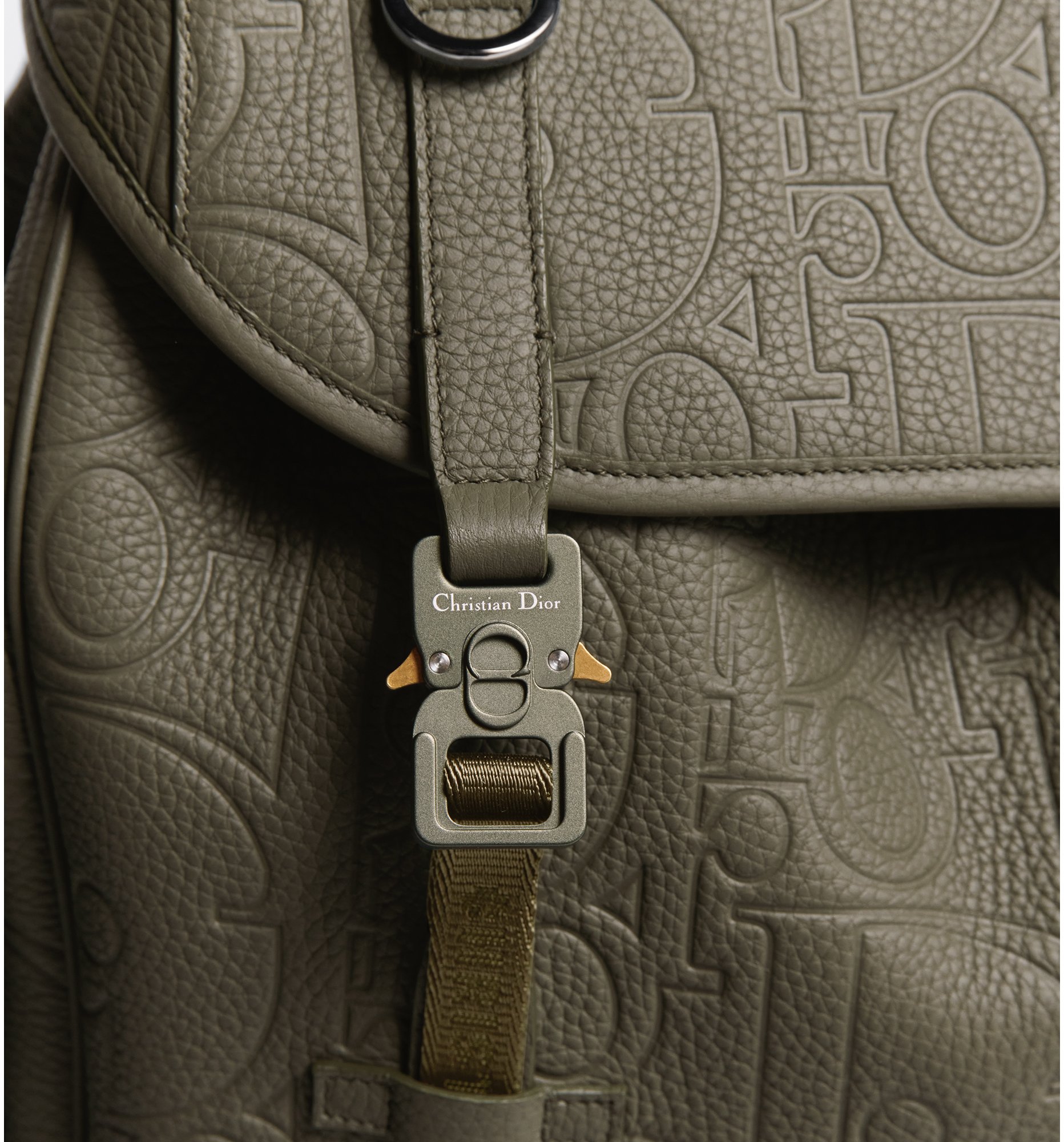 Dior Hit the Road Backpack with Flap Khaki Dior Gravity Leather and ...