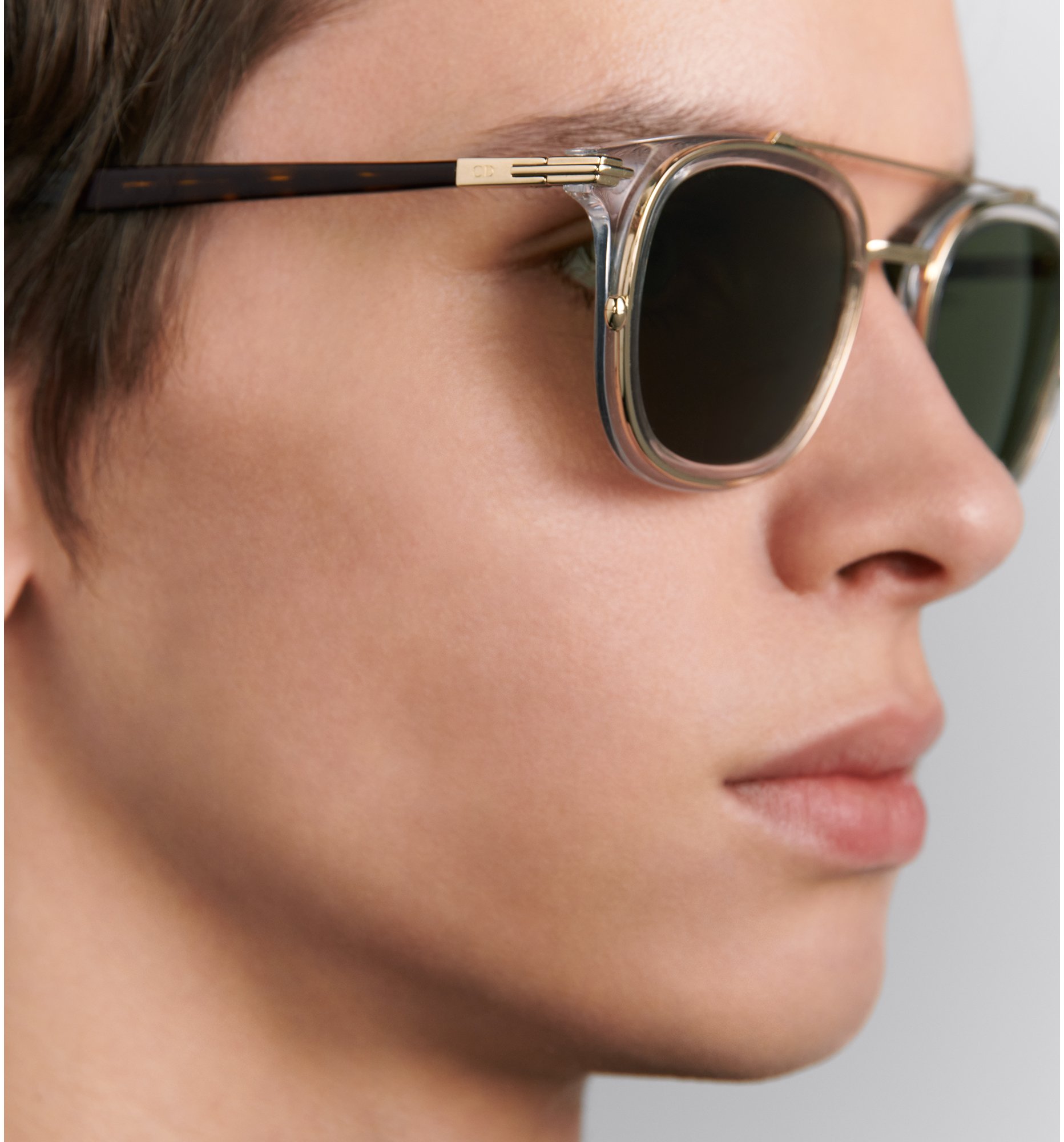 DiorBlackSuit S14I Bio-Acetate Crystal-Tone Square Sunglasses | DIOR