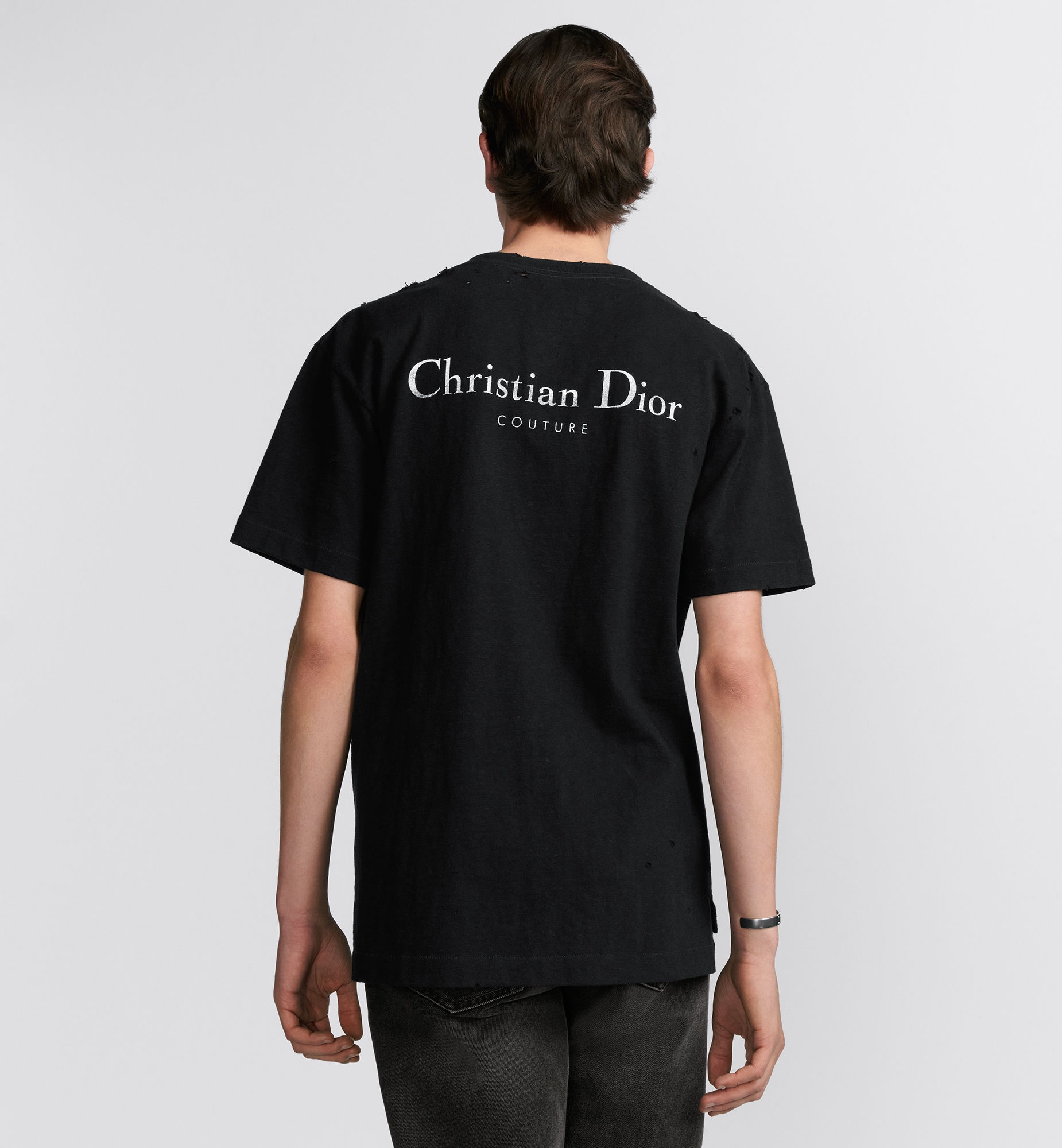Christian Dior Couture T-Shirt, Relaxed Fit Black Distressed Christian Dior Couture T-Shirt, Relaxed Fit Black Distressed