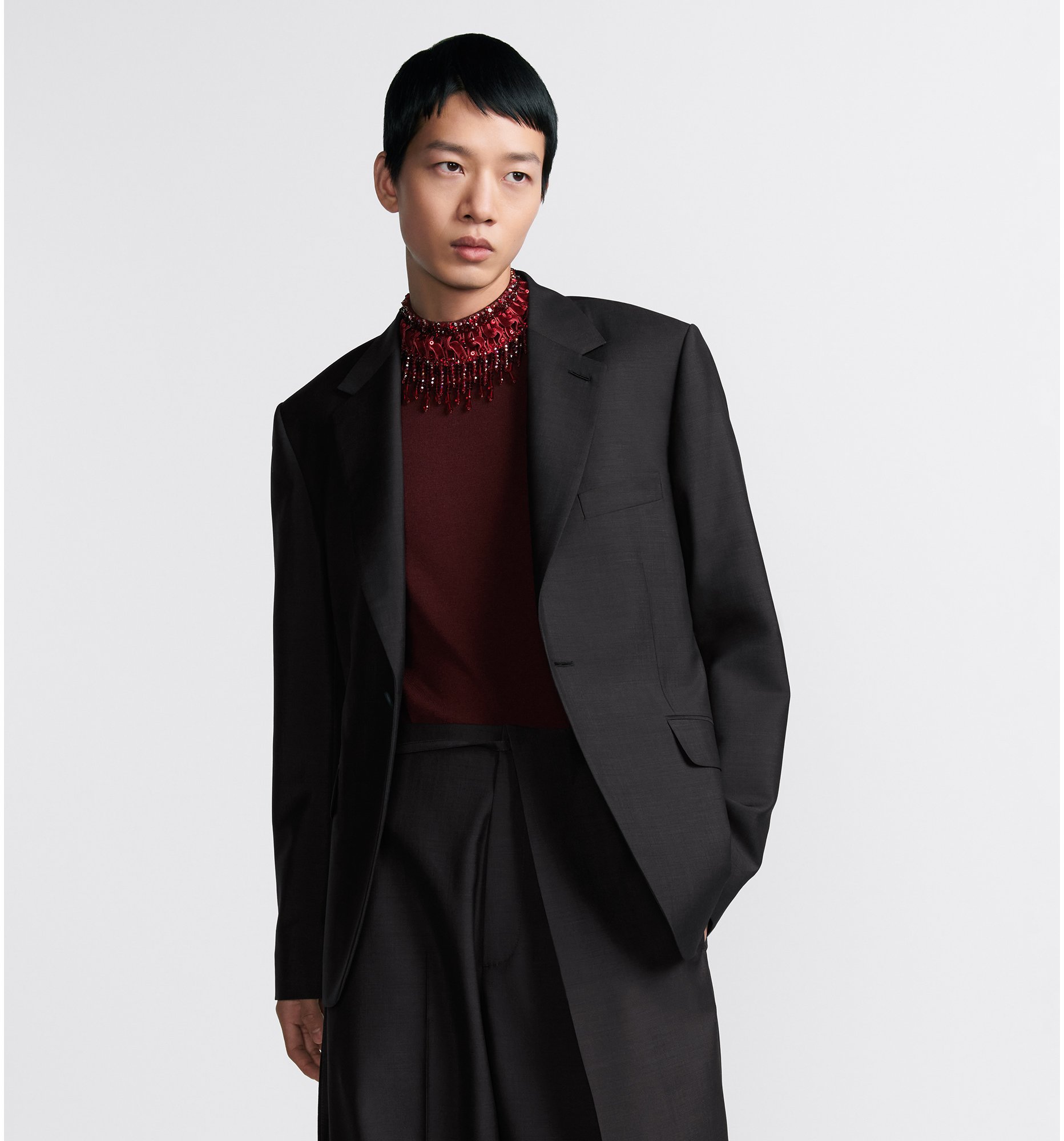 Classic Jacket Anthracite Gray Virgin Wool and Mohair | DIOR