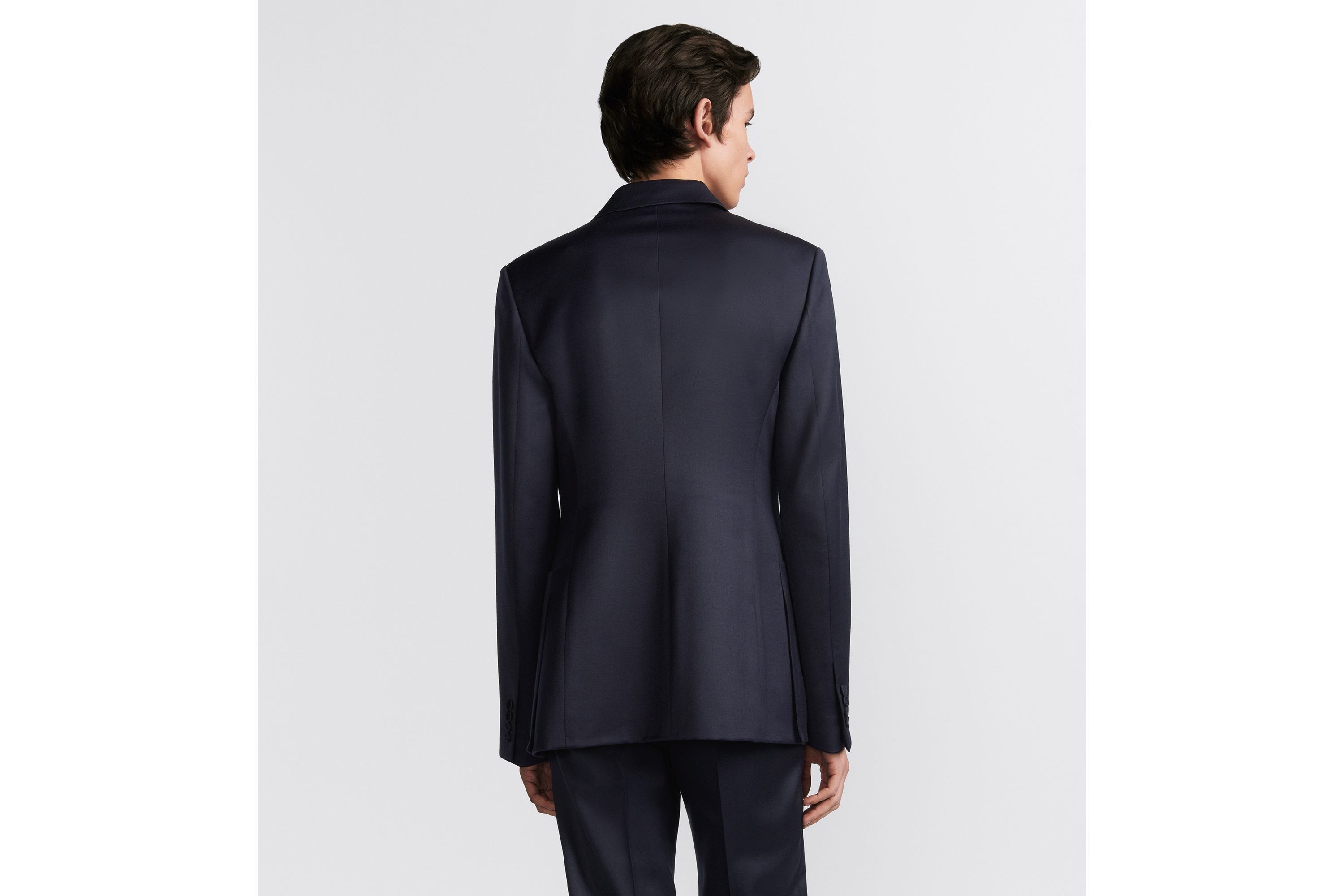 Bar Jacket with Oblique Closure Navy Blue Virgin Wool Twill | DIOR