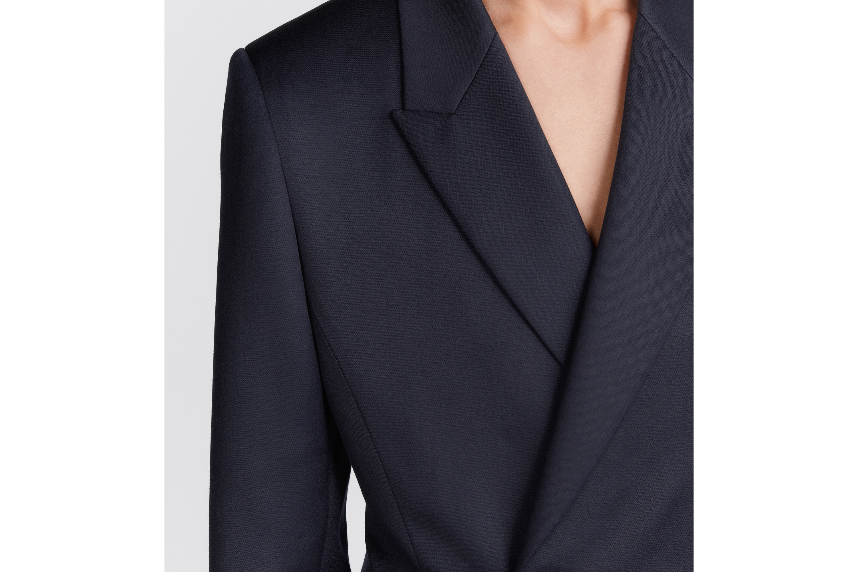 Bar Jacket with Oblique Closure Navy Blue Virgin Wool Twill | DIOR