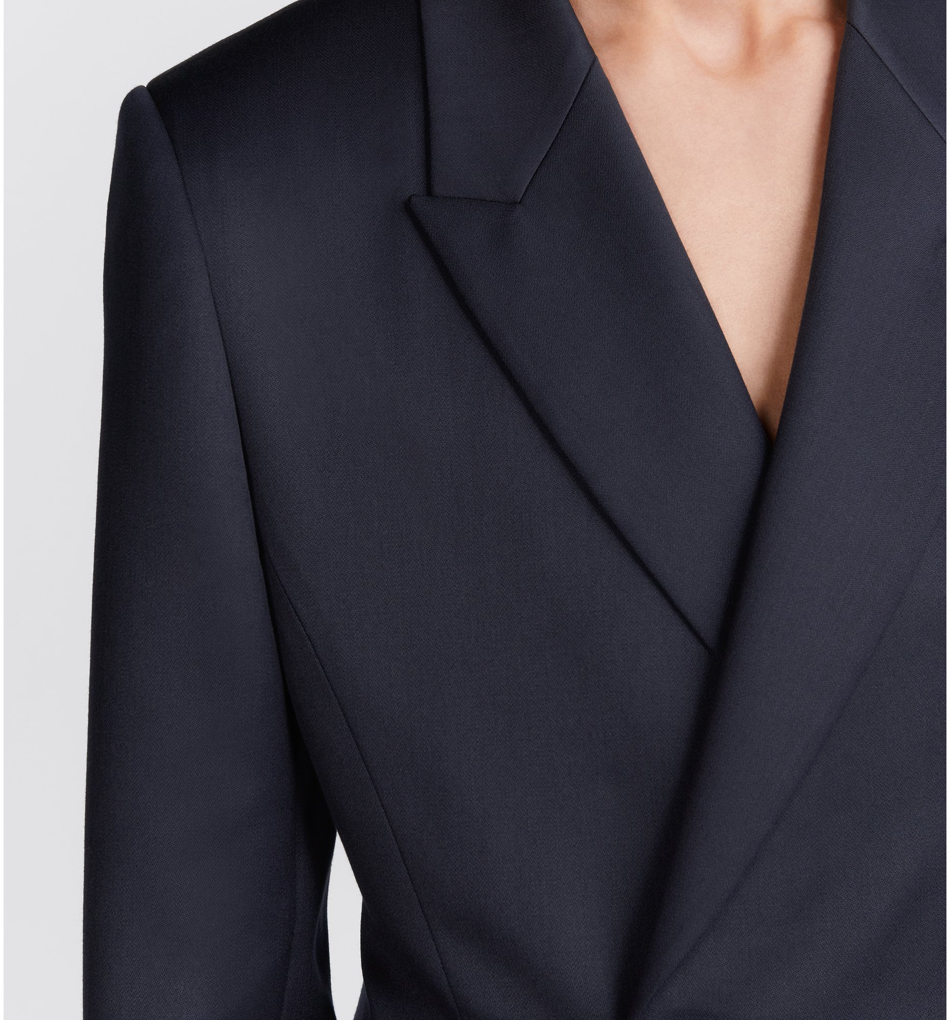 Bar Jacket with Oblique Closure Navy Blue Virgin Wool Twill | DIOR