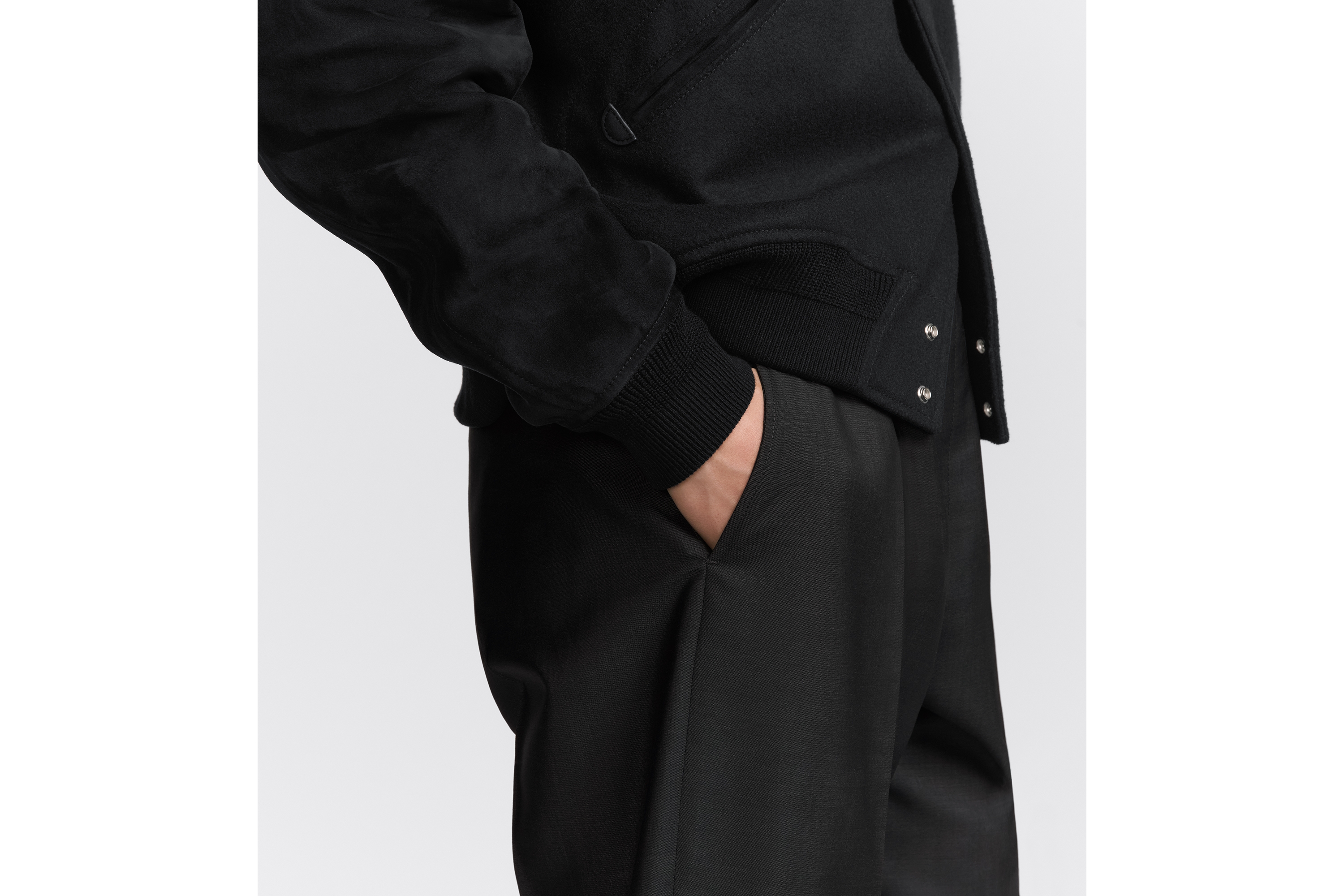 Tailored Track Pants with Christian Dior Couture Tag Gray Virgin Wool ...