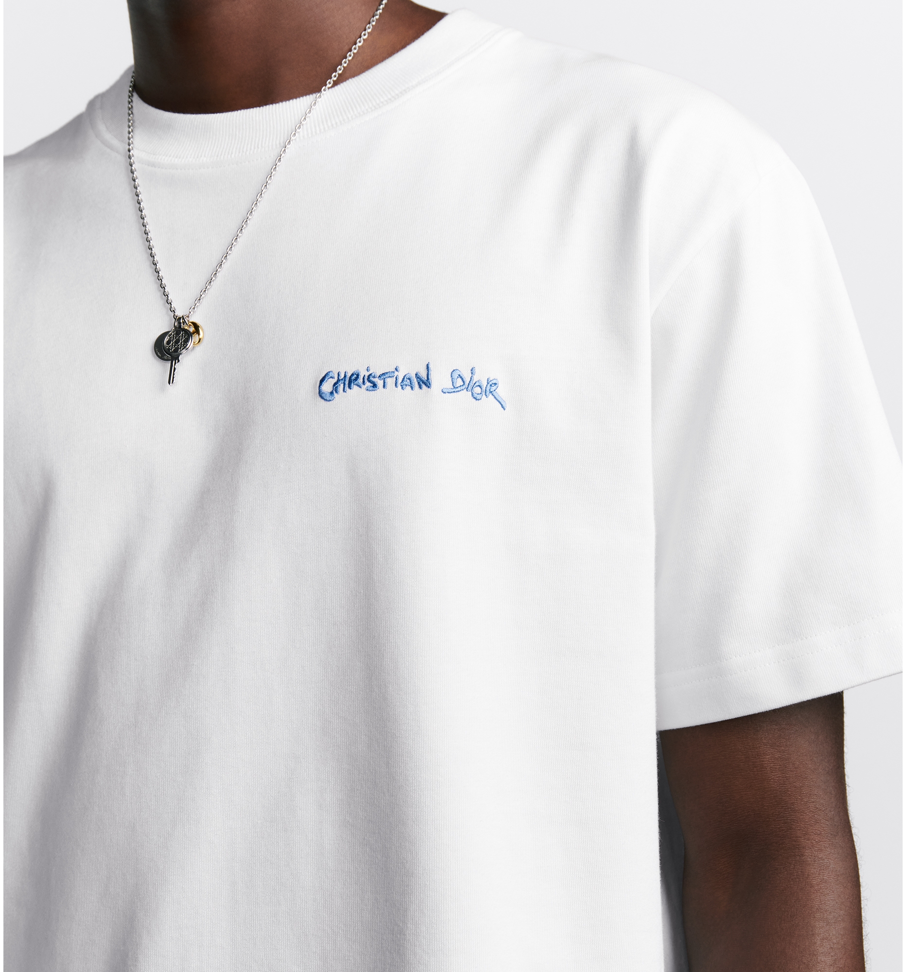 Christian Dior Tag T-shirt, Relaxed Fit White Cotton Jersey | DIOR