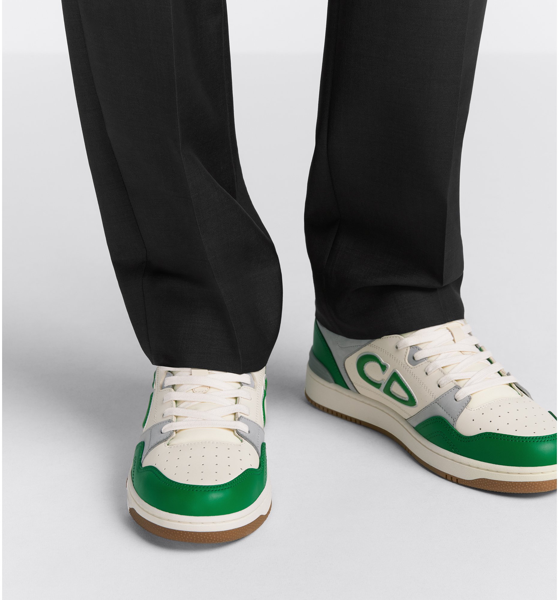 B57 Dribble Low-Top Sneaker Green and Cream Smooth Calfskin with Light ...