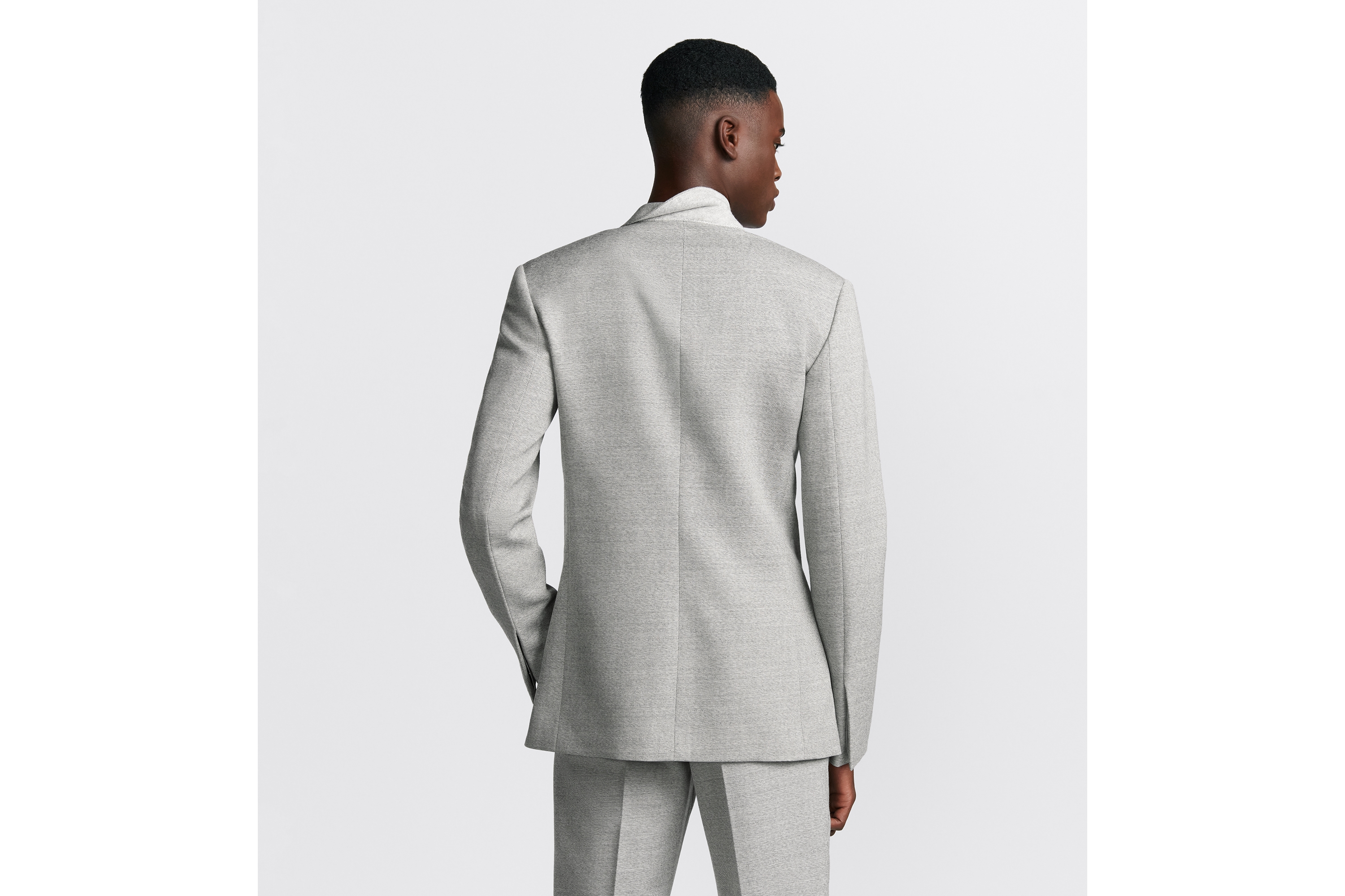 Jacket with Oblique Closure Gray Virgin Wool Twill | DIOR