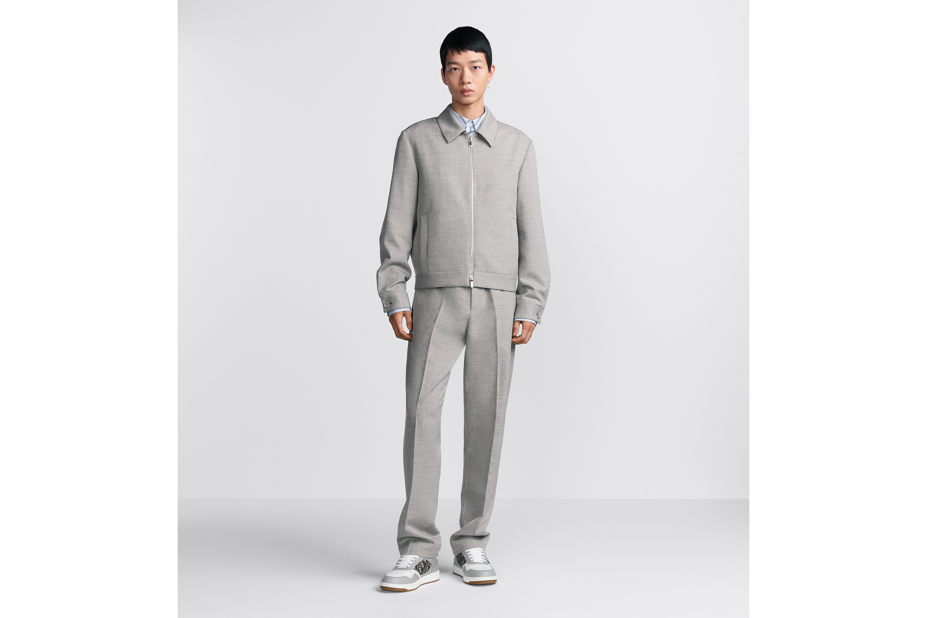 Zipped Jacket Gray Virgin Wool Twill | DIOR