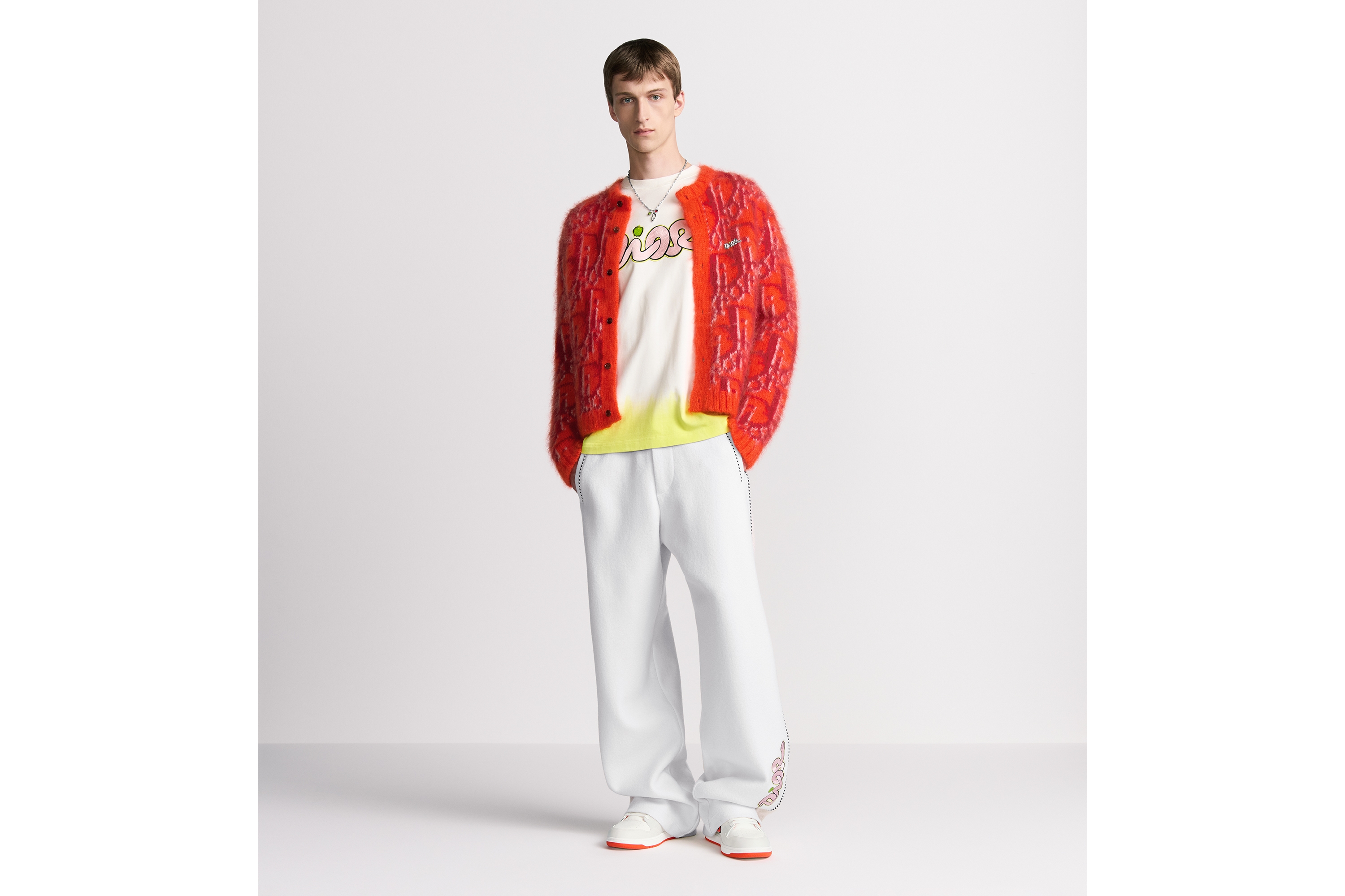 DIOR AND KAWS Track Pants White Virgin Wool Jersey | DIOR