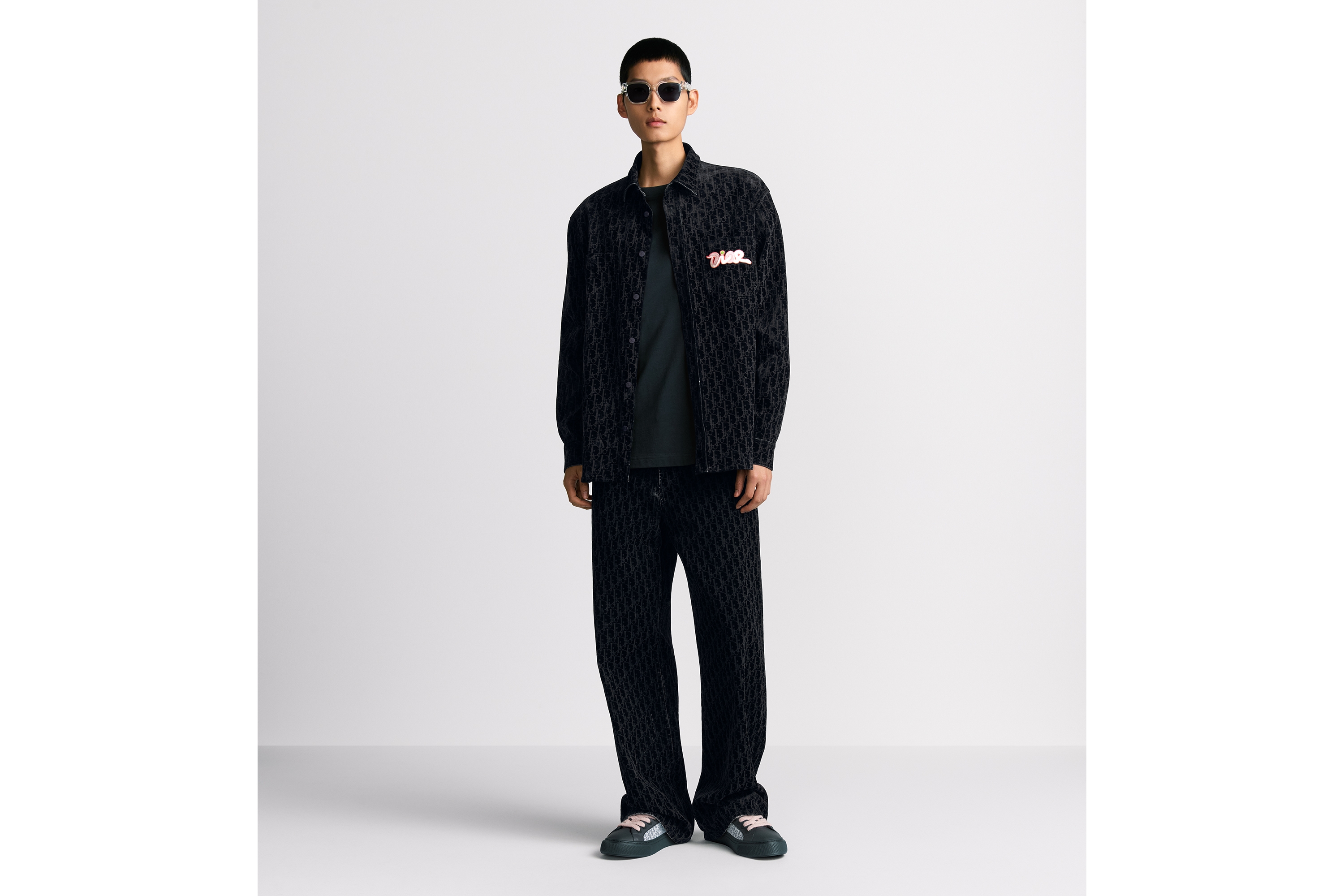 Jeans DIOR AND KAWS Dior Oblique Heritage Denim de algodão azul | DIOR
