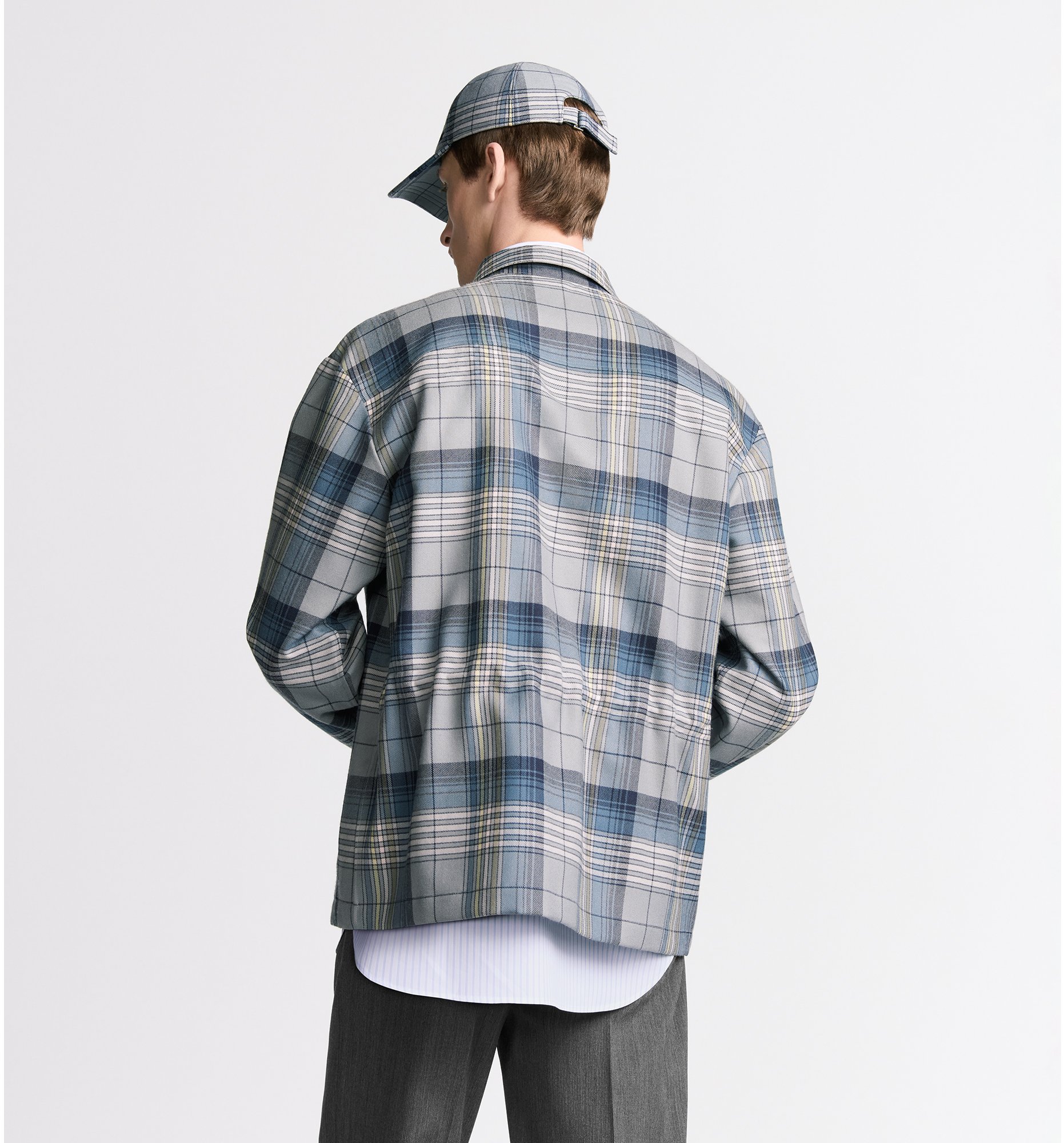 Checkered Zipped Shirt Gray Checkered Wool | DIOR