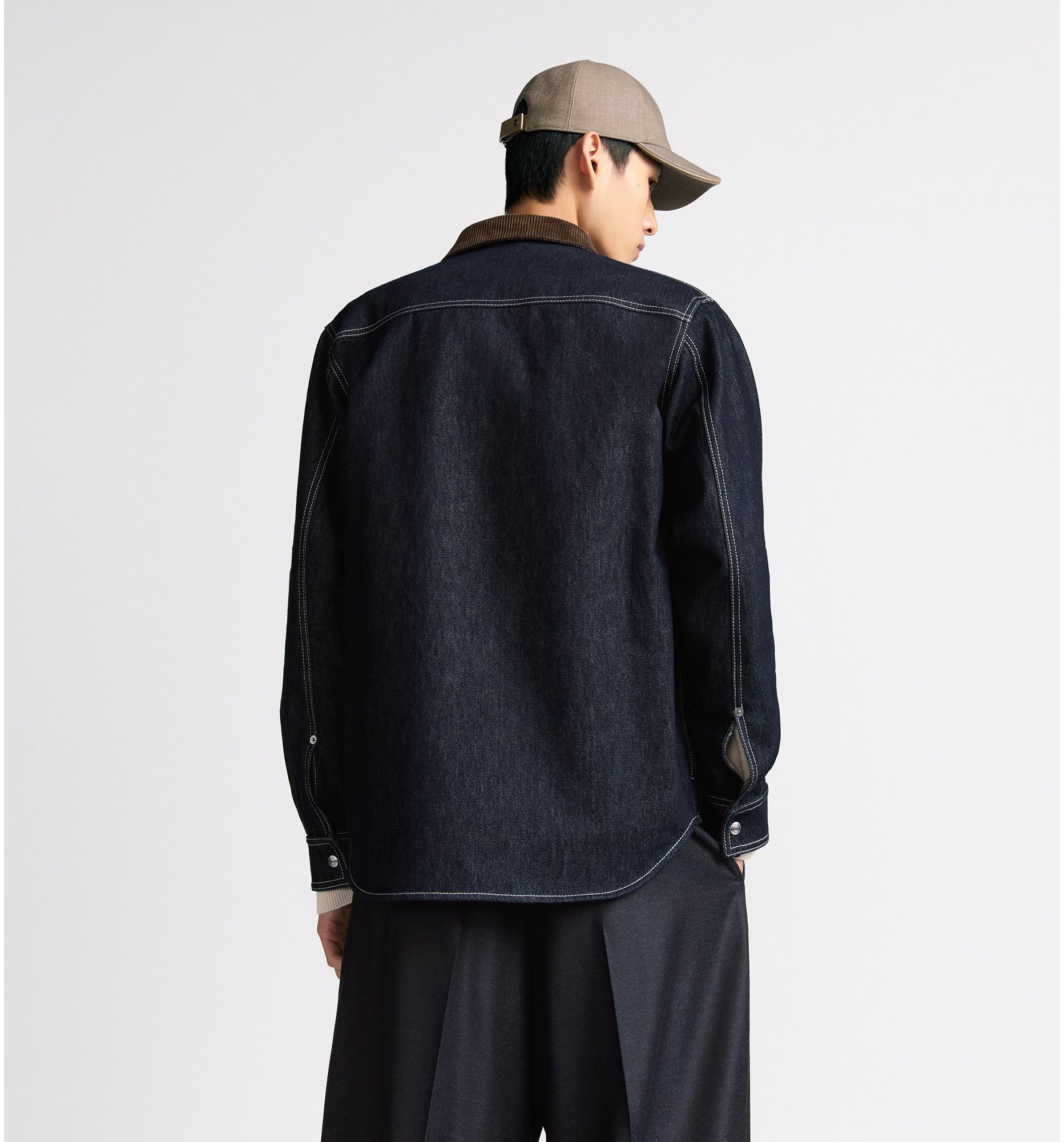 Dior Archives Labels-overshirt Marineblauwe katoenkeperstof | DIOR