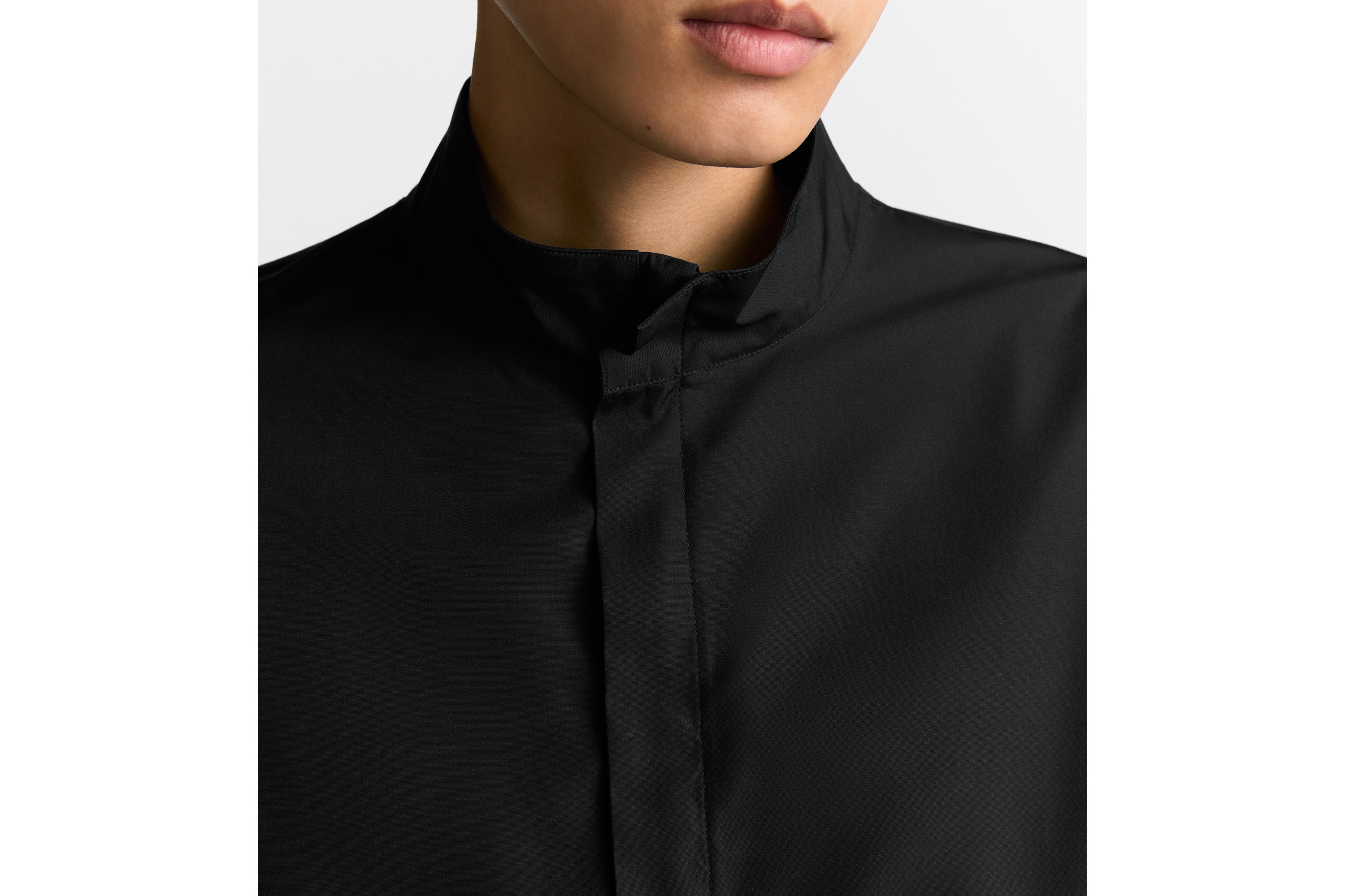 Christian Dior Couture Embroidery Pullover Shirt Black Silk | DIOR