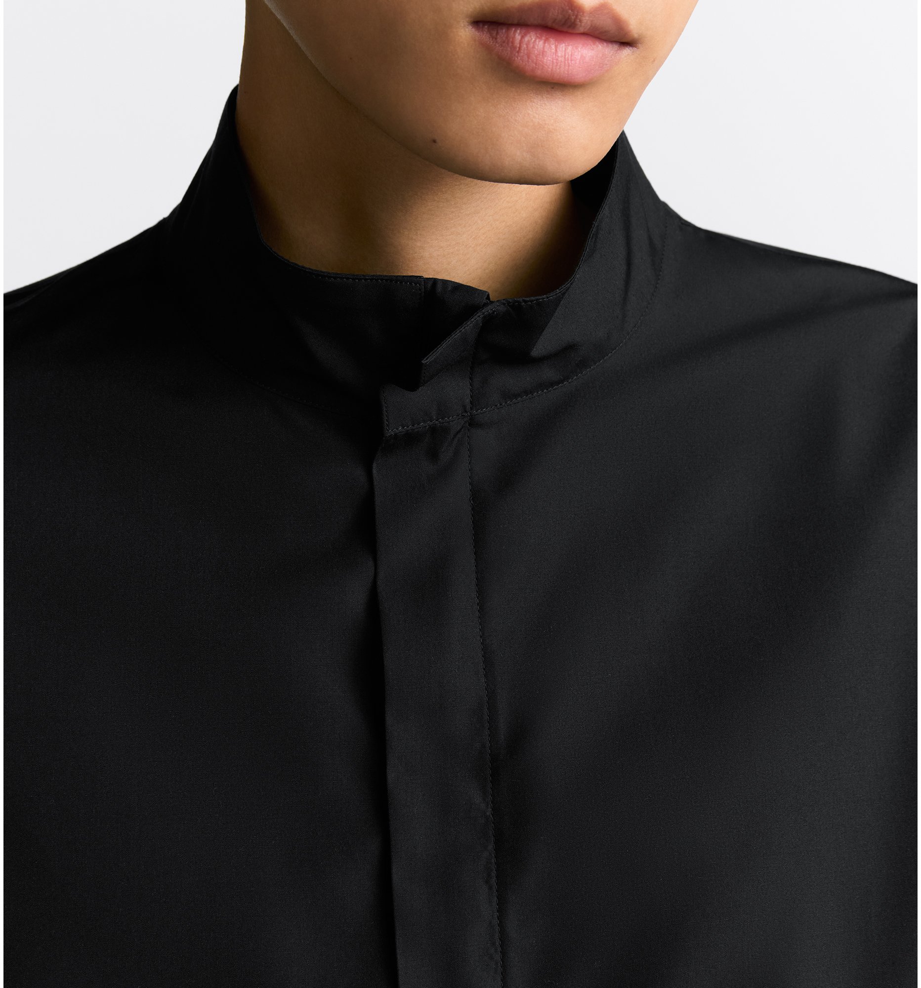 Christian Dior Couture Embroidery Pullover Shirt Black Silk | DIOR