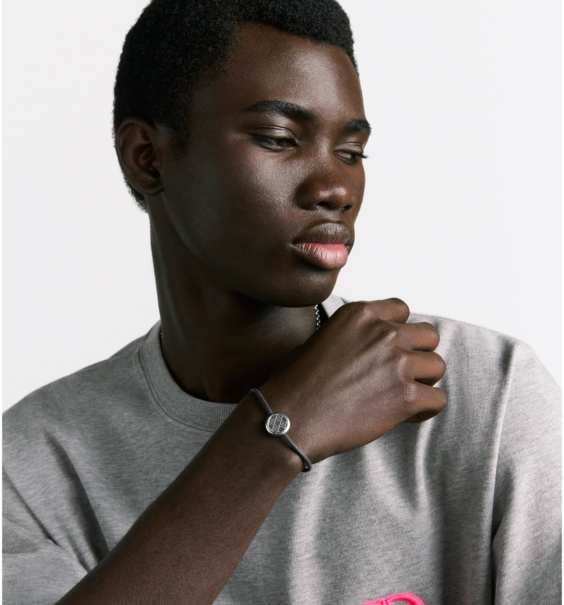 Armband met Cannage-motief Messing met zilverkleurige afwerking en ...