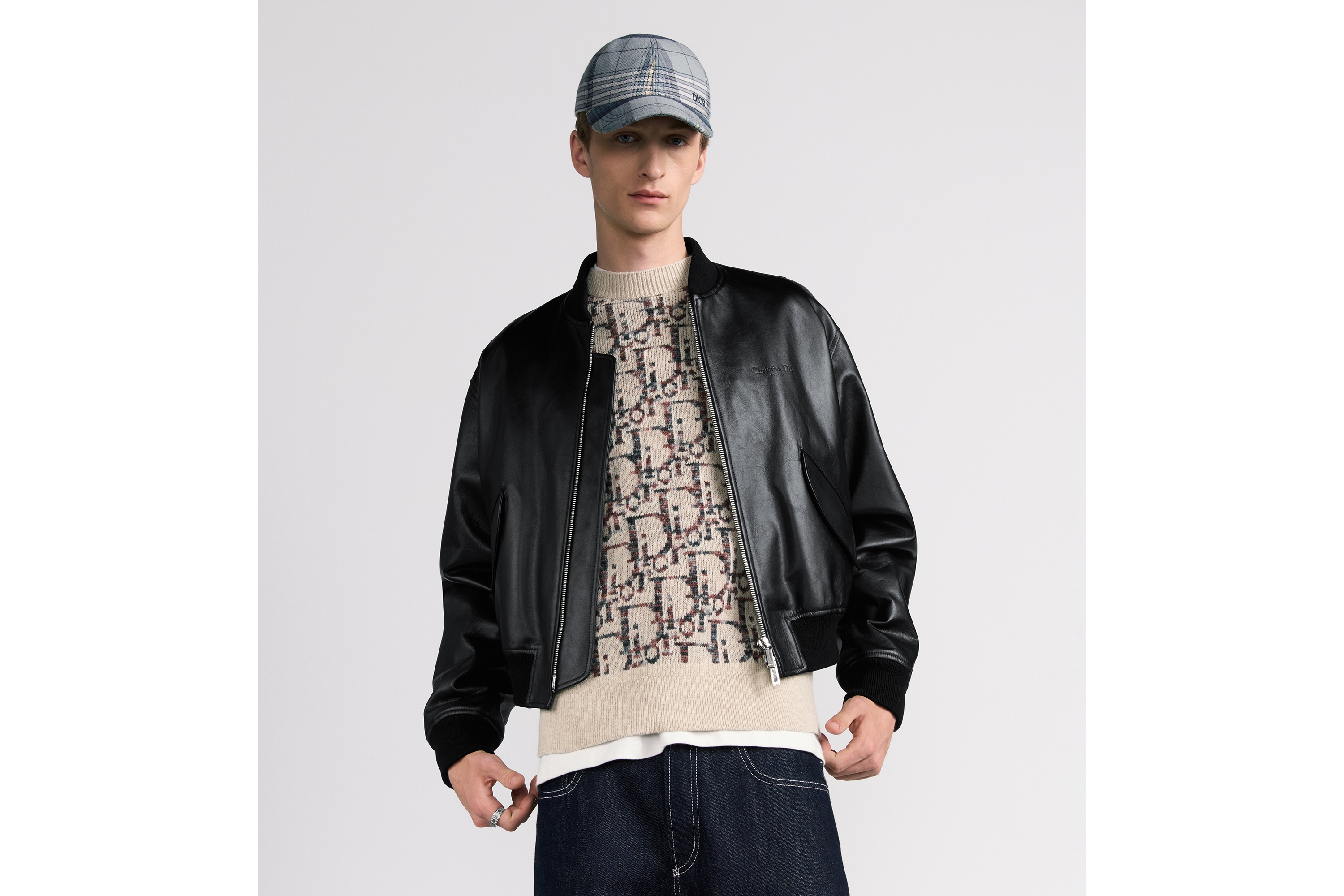 Christian Dior Couture Bomber Jacket Black Calfskin | DIOR