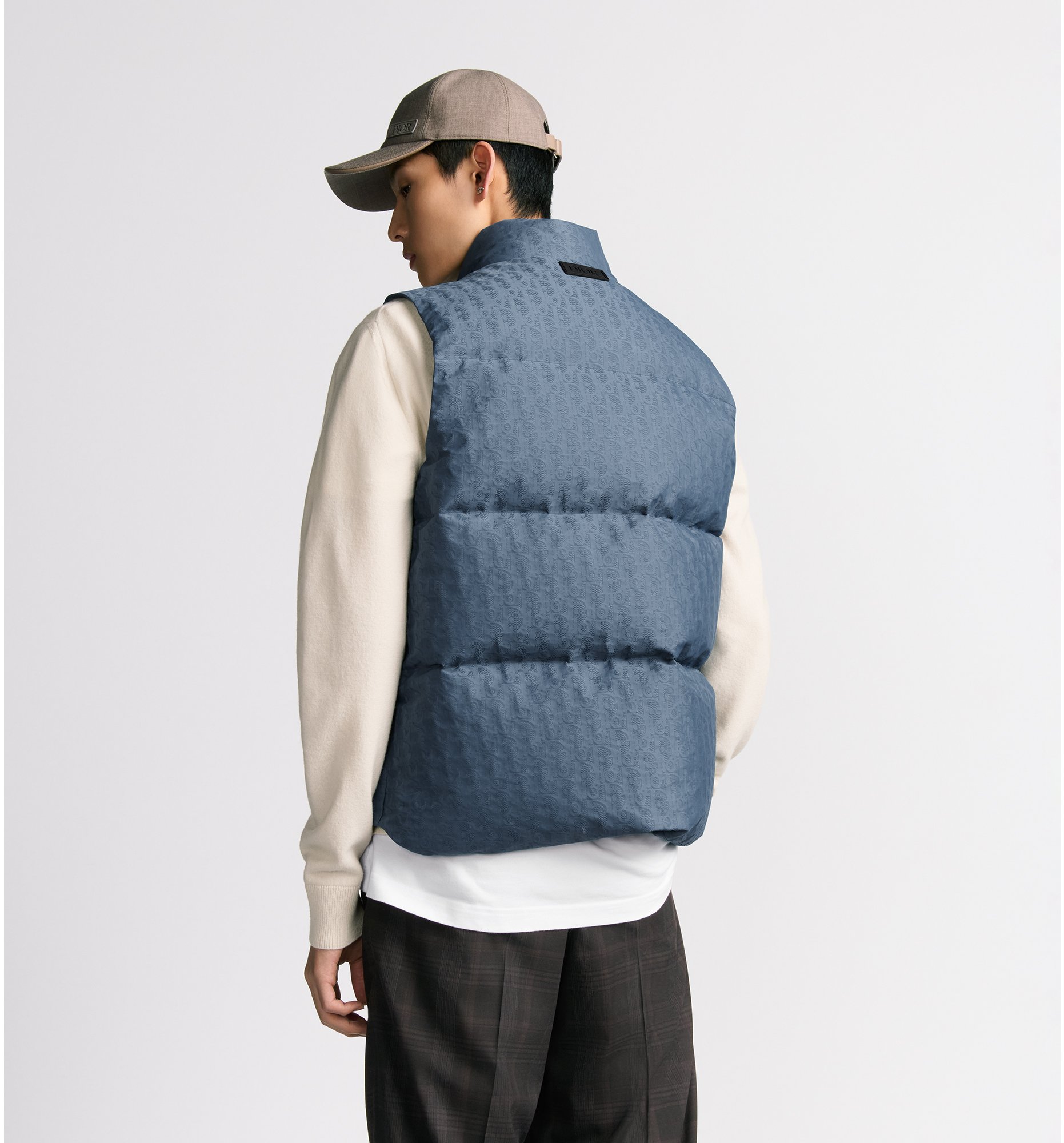 Piumino leggero senza maniche Dior Oblique Jacquard tecnico blu | DIOR