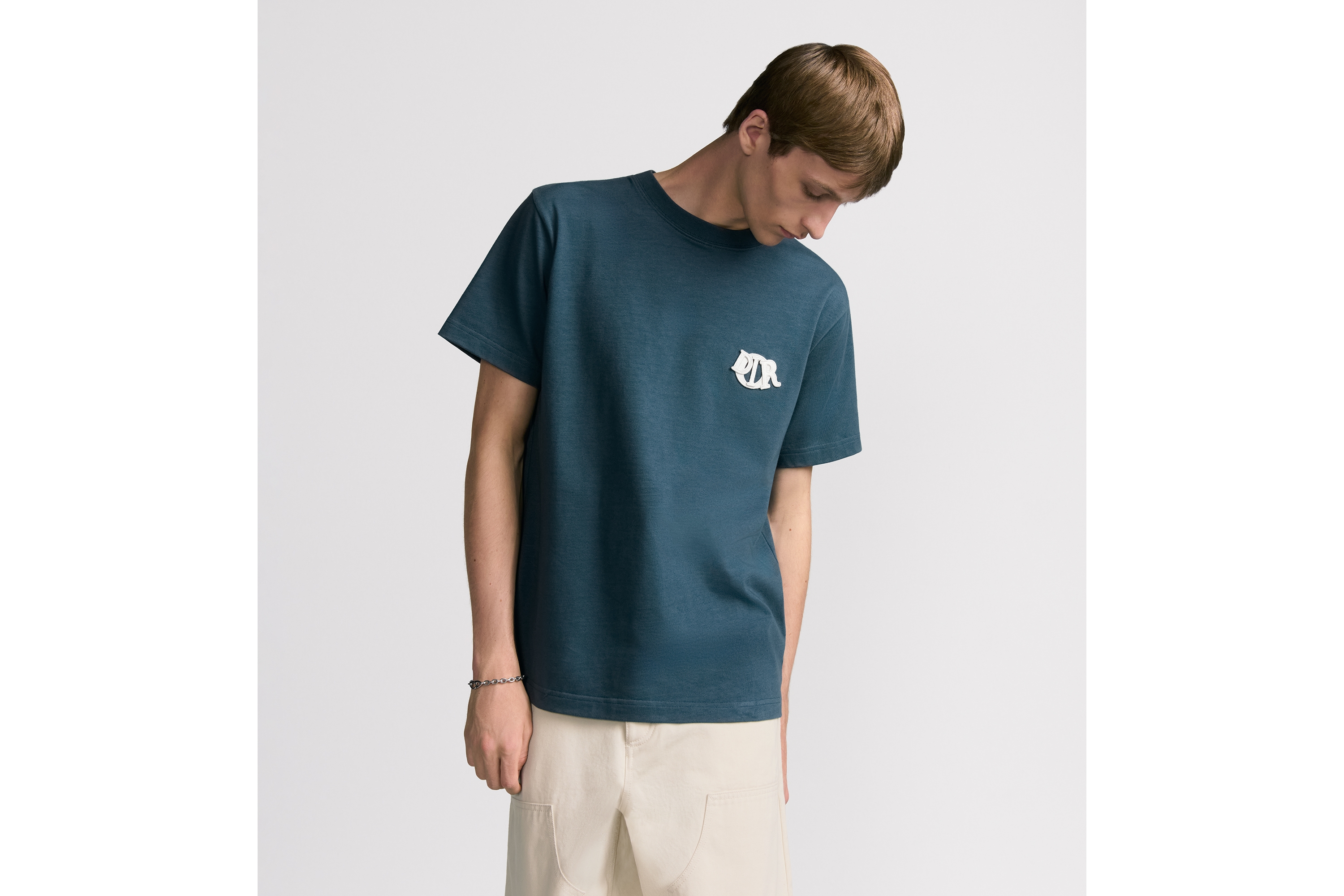 Dior Charm T-Shirt, Relaxed Fit Blue Cotton Jersey | DIOR